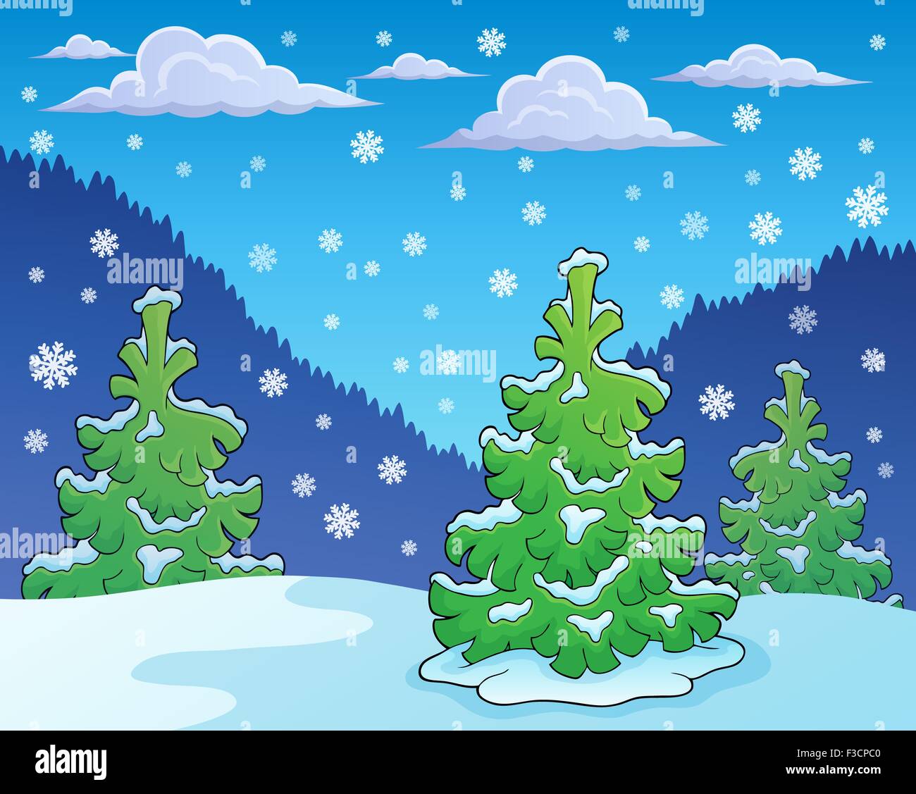 Winter season theme image 1 - picture illustration Stock Photo - Alamy