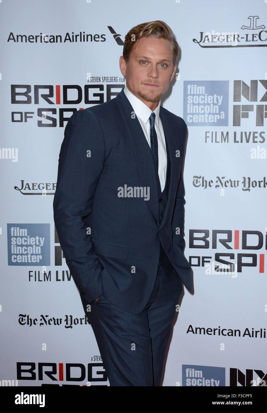New York, NY, USA. 4th Oct, 2015. Billy Magnussen at arrivals for ...