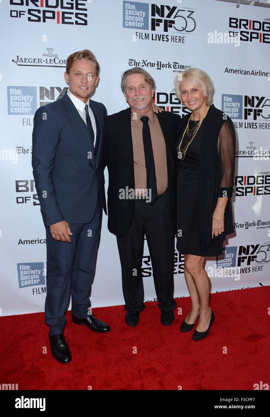 New York, NY, USA. 4th Oct, 2015. Billy Magnussen and parents at ...