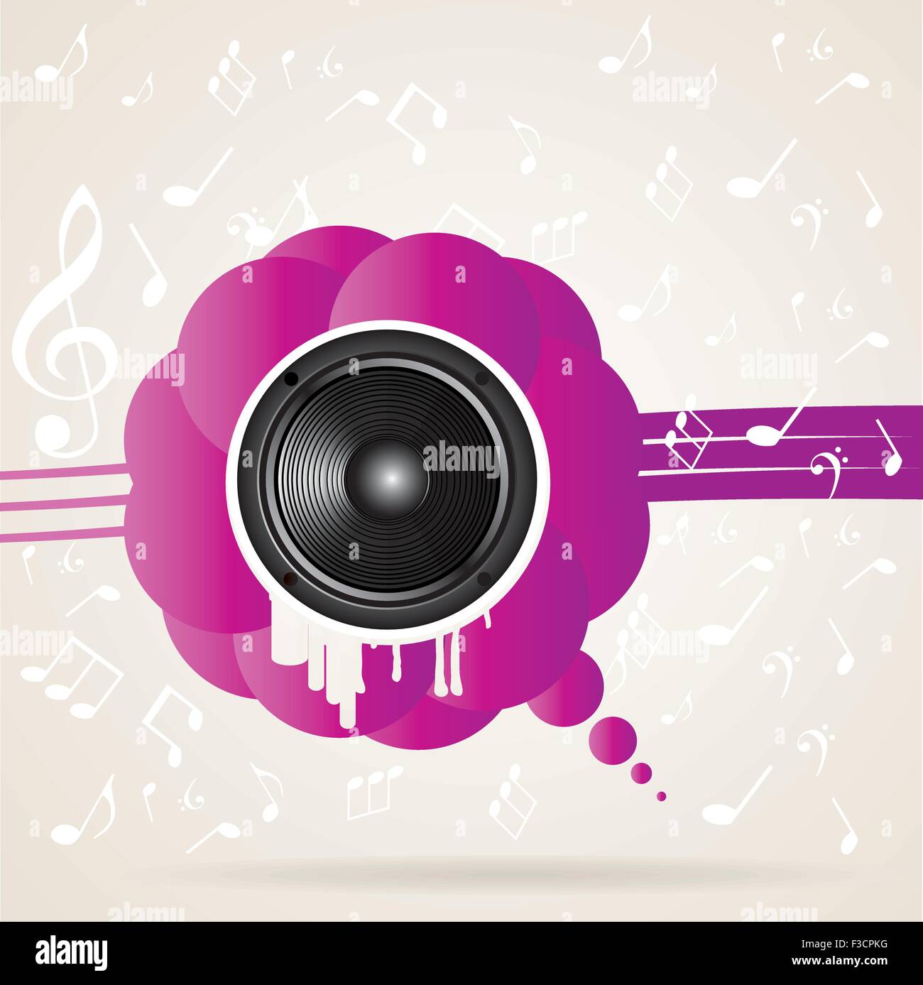 Abstract Background Vector illustration with black speaker and splash ...