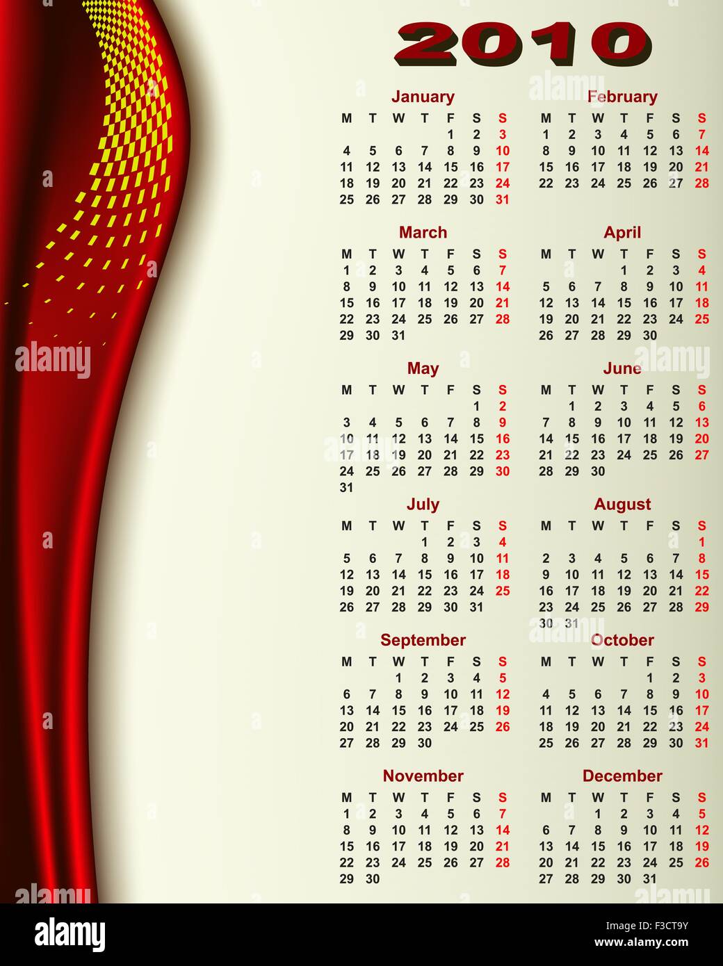 Calendar Design 2010 Vector Art Stock Vector Image & Art - Alamy