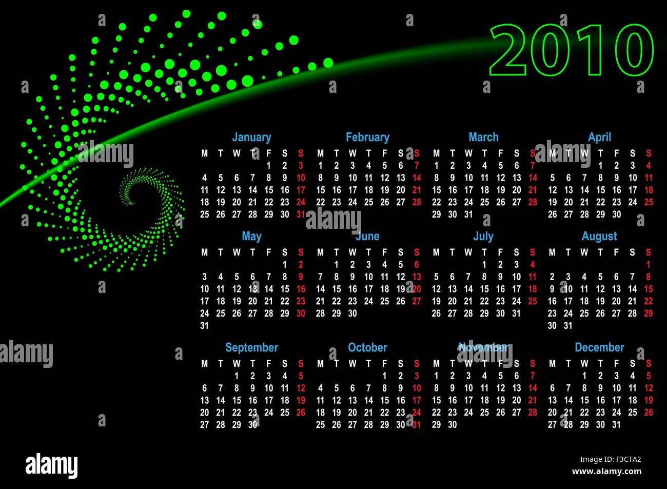 Calendar Design 2010 Vector Art Stock Vector Image & Art - Alamy