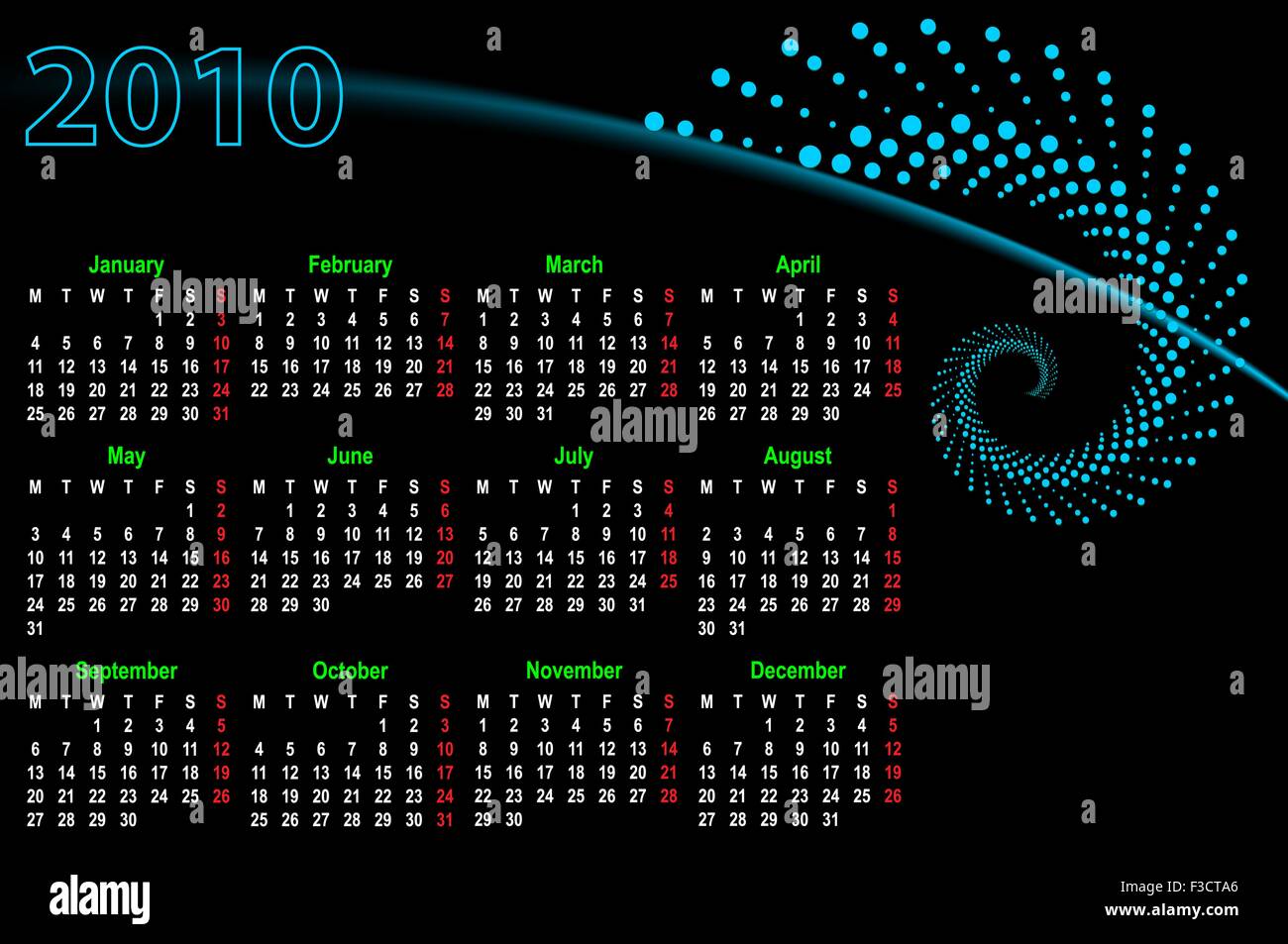 Calendar Design 2010 Vector Art Stock Vector Image & Art - Alamy