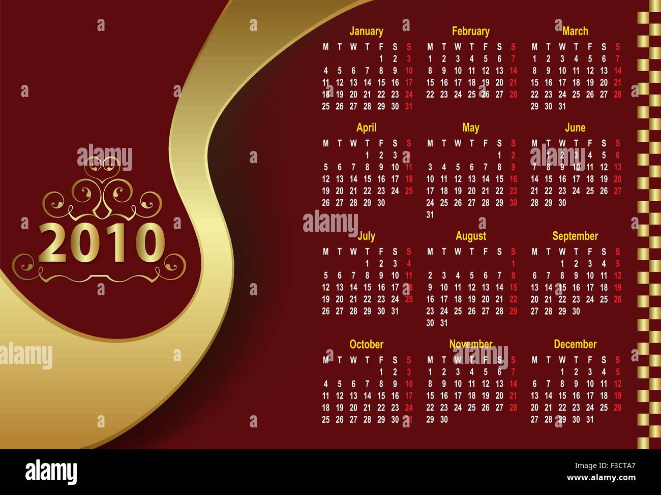 Calendar Design 2010 Vector Art Stock Vector Image & Art - Alamy
