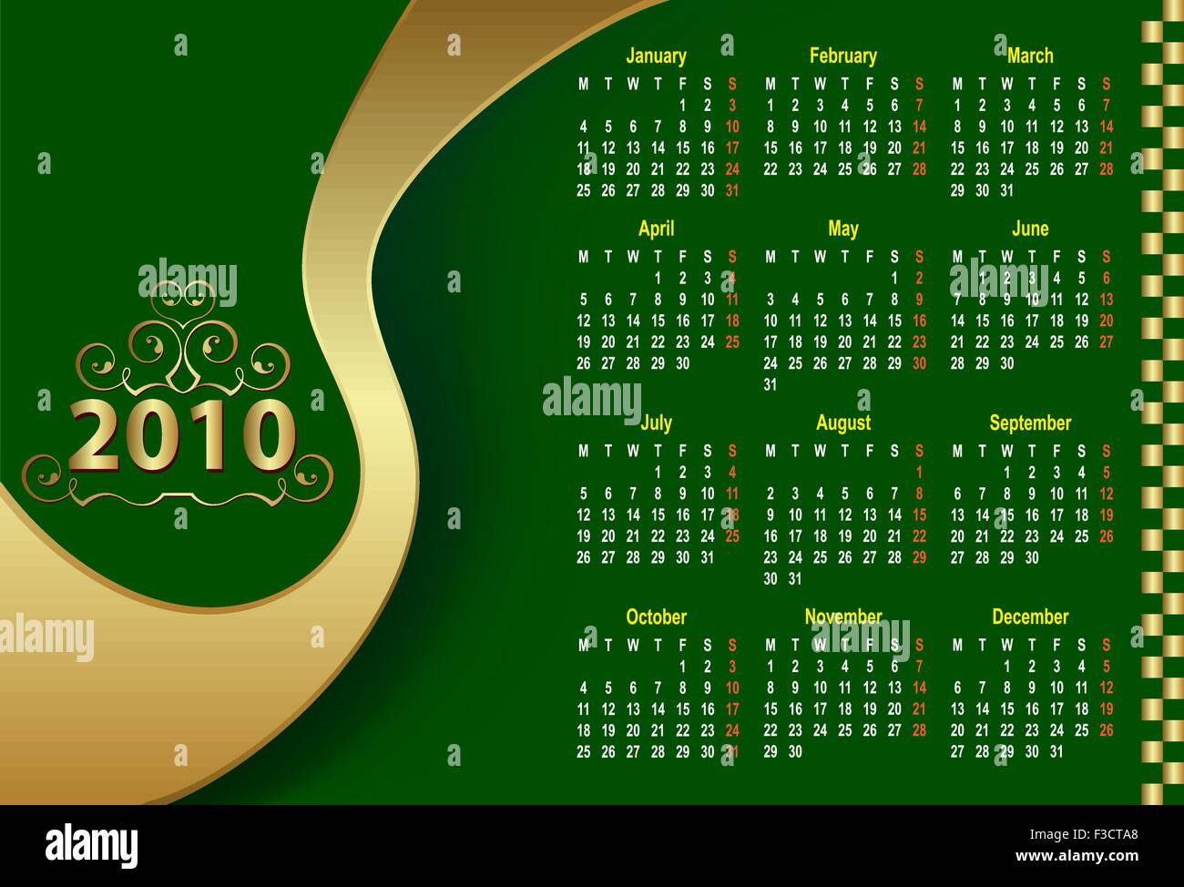 Calendar Design 2010 Vector Art Stock Vector Image & Art - Alamy