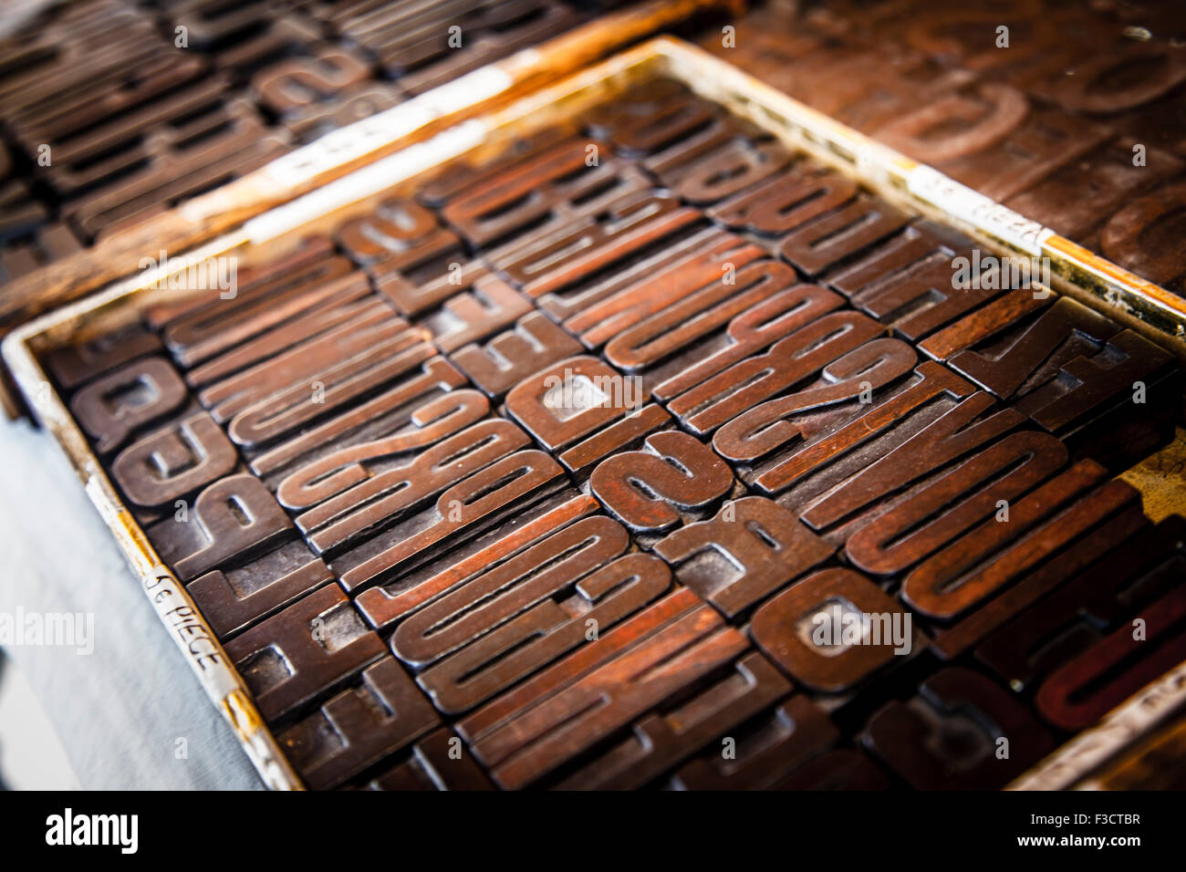 antique letterpress printing blocks Stock Photo - Alamy