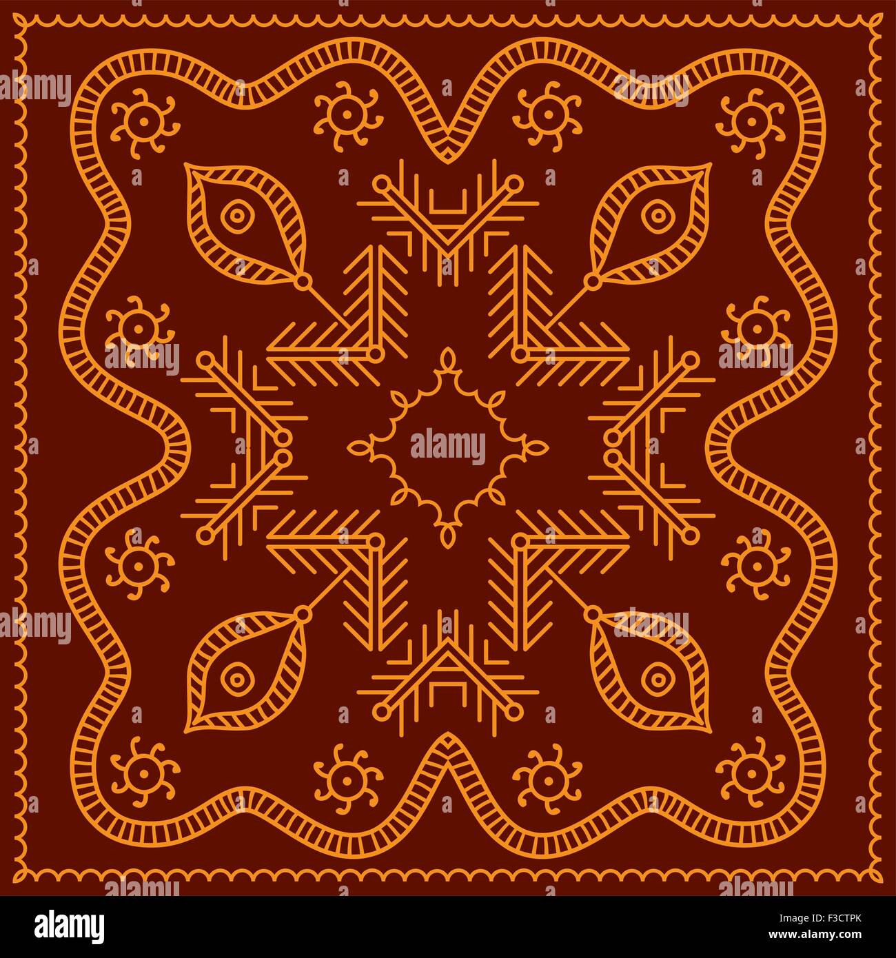 Folk, Tribal Design, Motif, Wall Painting Vector Art Stock Vector Image ...