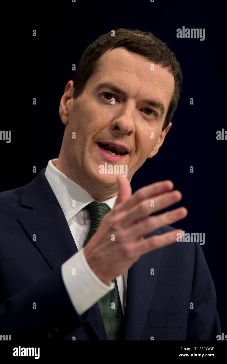 Manchester, UK. 5th October 2015. The Rt Hon George Osborne MP, First ...