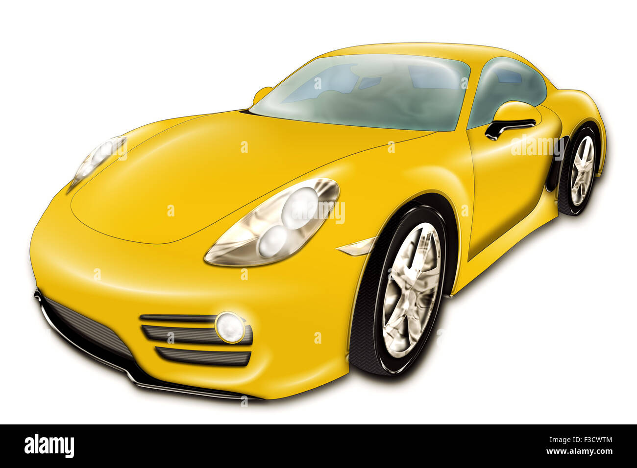 Yellow racing car Cut Out Stock Images & Pictures - Alamy