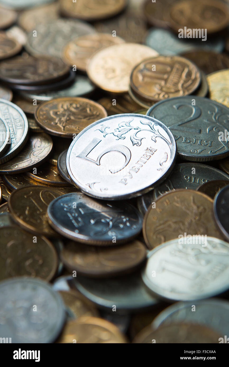 Russian rubles coins close up Stock Photo - Alamy