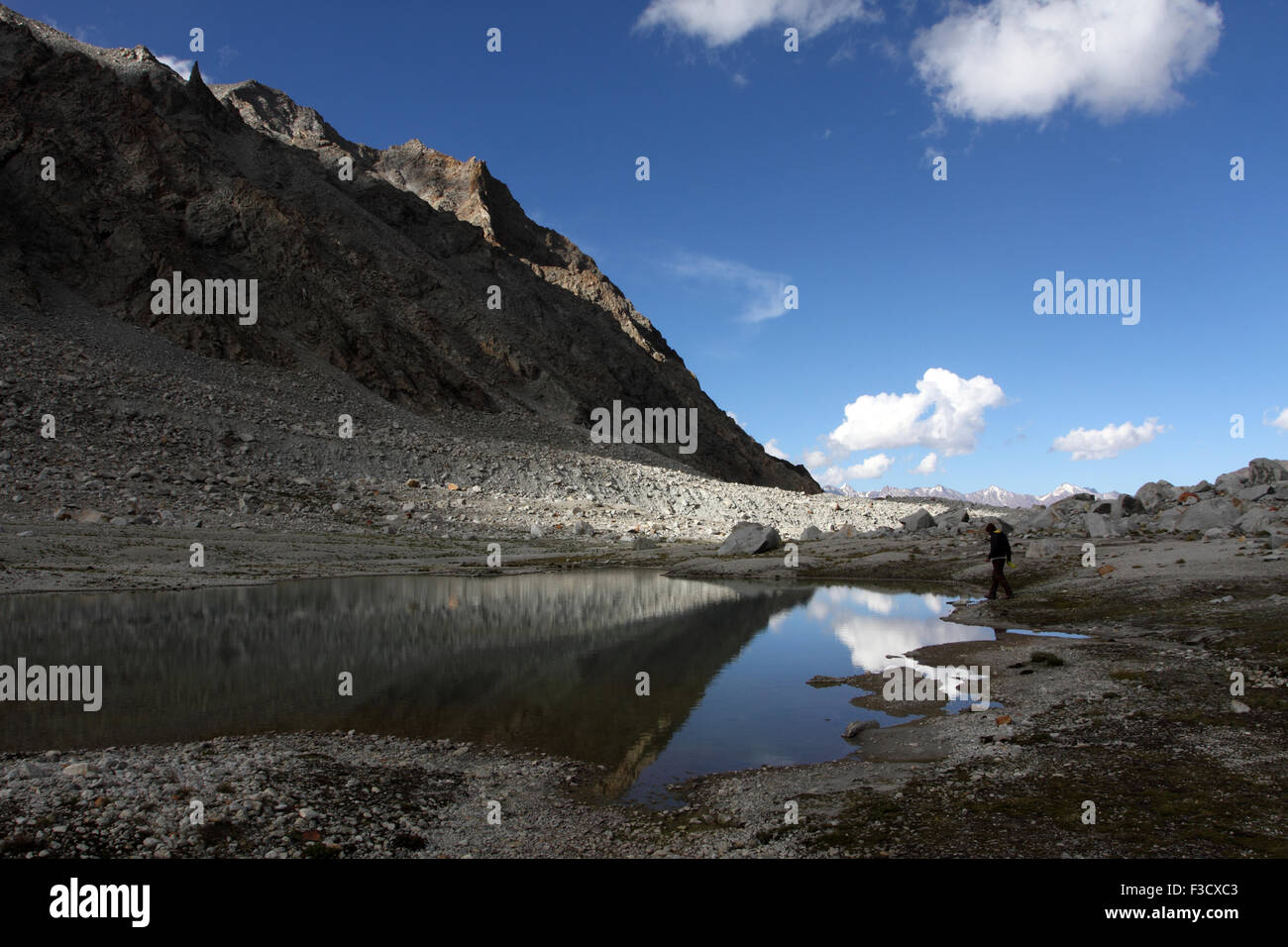 Small Pond In High Himalayas On The Route Of Kinner Kailash Parikrama Small Pond In High Himalayas On The Route Of Kinner Kailash Parikrama