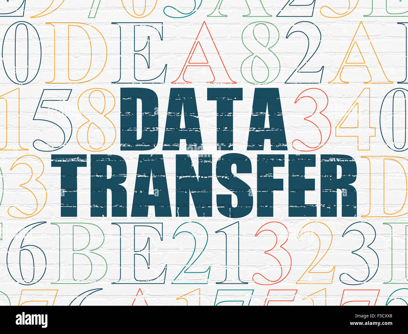 Data concept: Data Transfer on wall background Stock Photo - Alamy