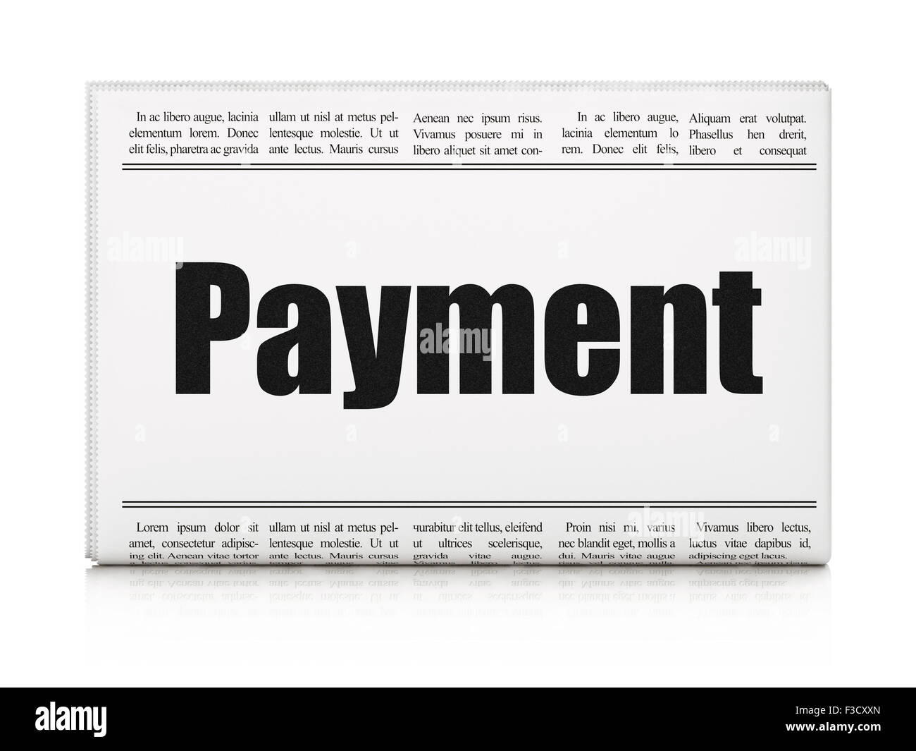 Money concept: newspaper headline Payment Stock Photo - Alamy