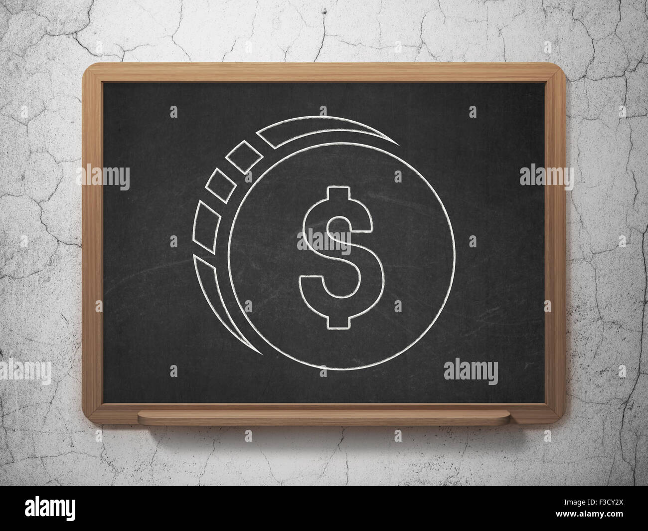 Money concept: Dollar Coin on chalkboard background Stock Photo - Alamy