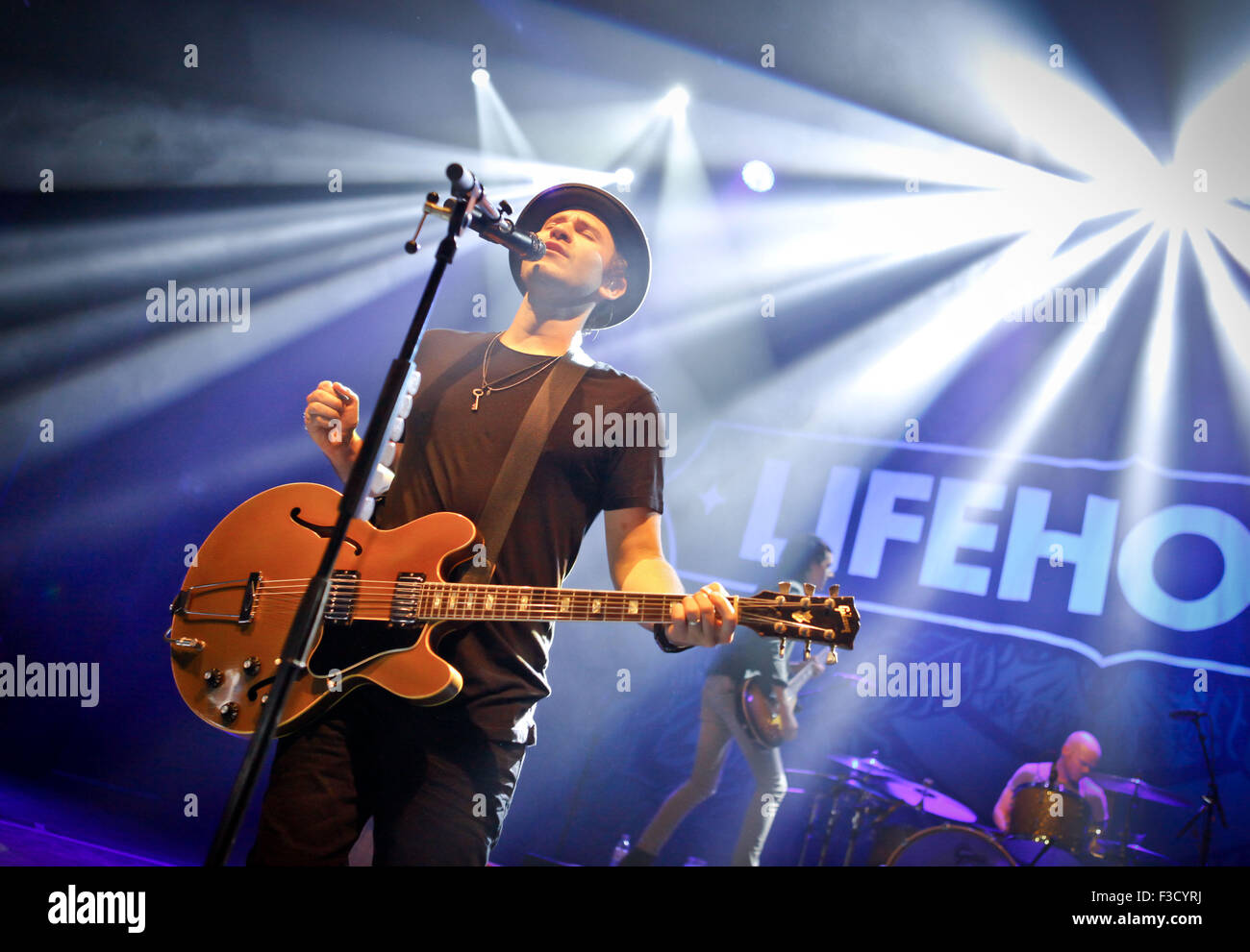 London. UK. Jason Wade of Lifehouse performing live at the O2 Shepherd ...