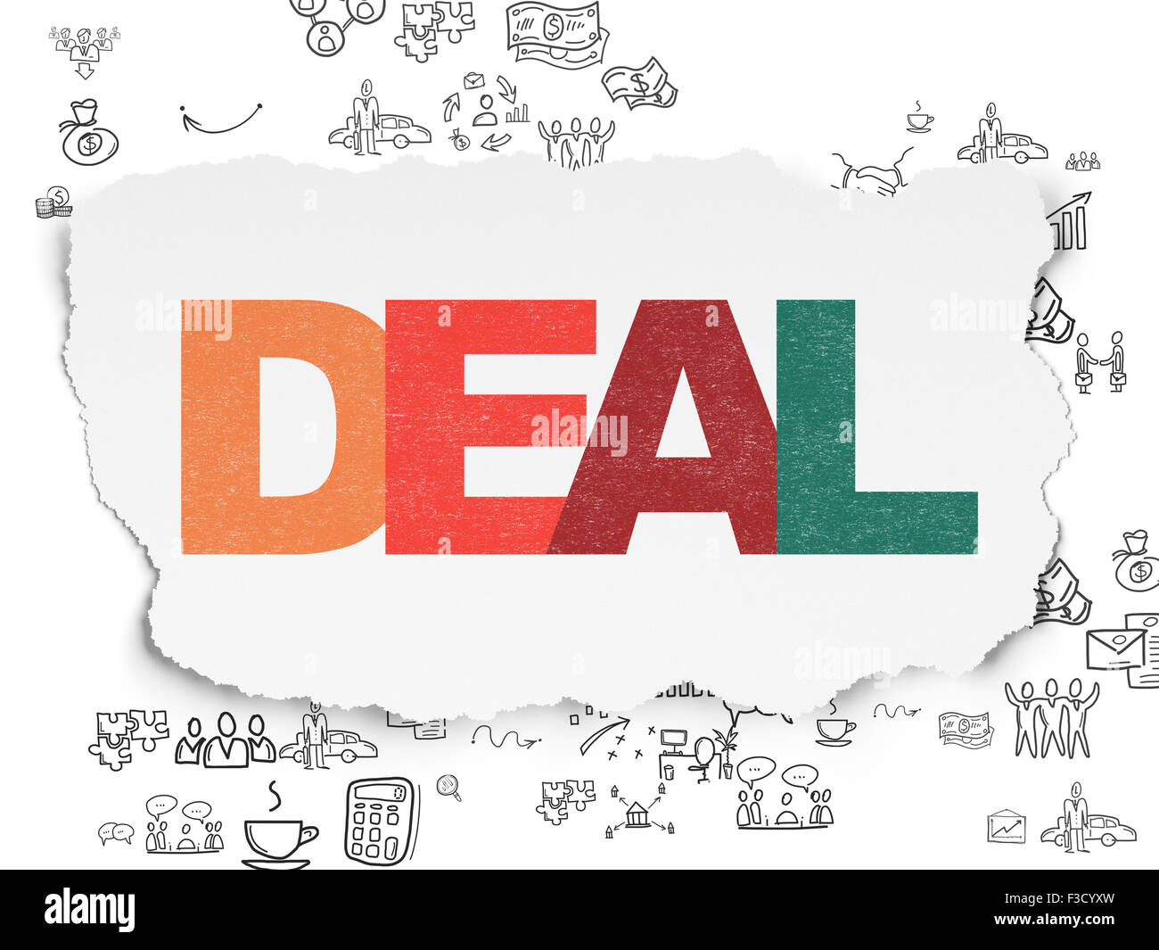 Business concept: Deal on Torn Paper background Stock Photo - Alamy