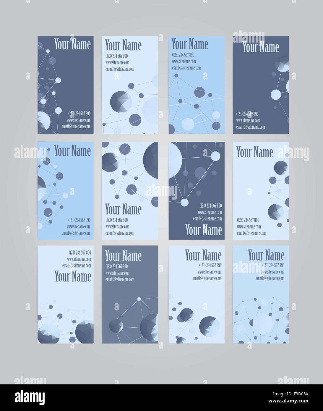 Set of twelve visit cards Stock Vector Image & Art - Alamy