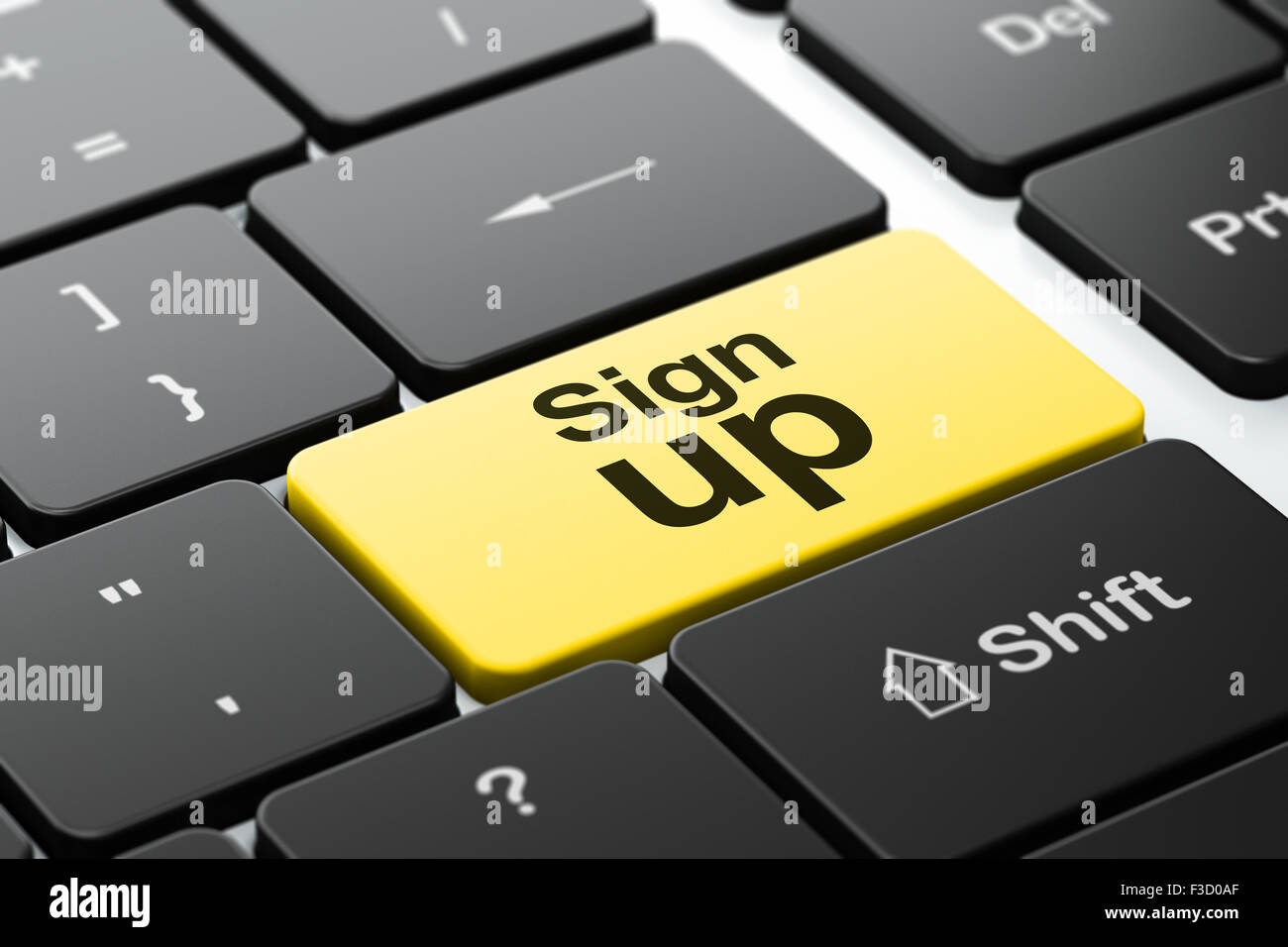 Web development concept: computer keyboard with word Sign Up, selected ...