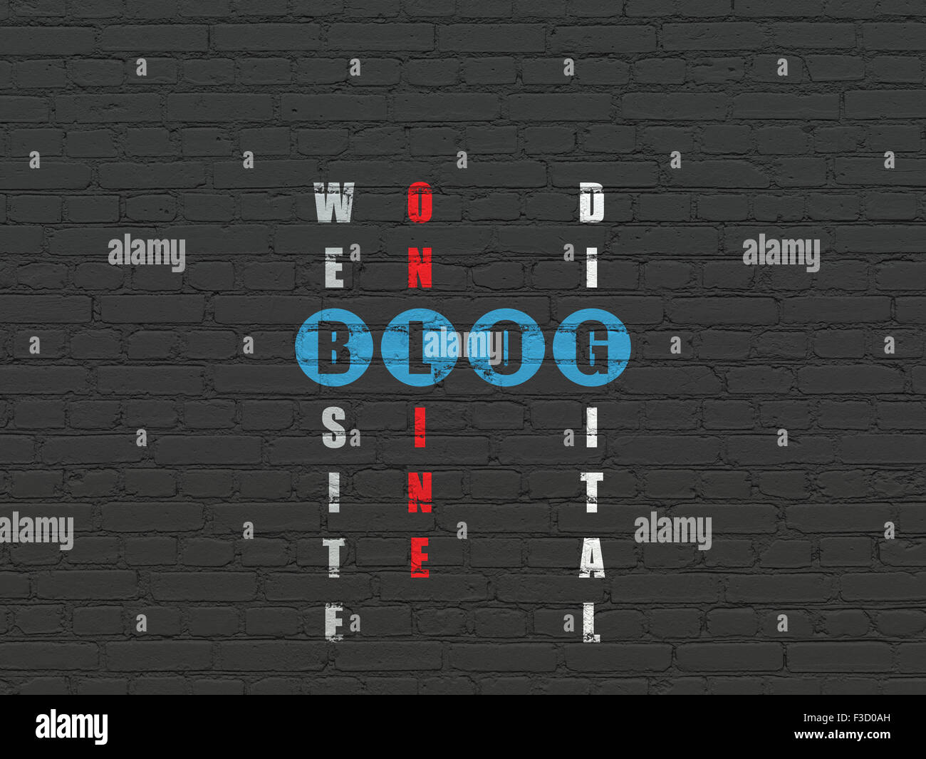Web design concept: Painted blue word Blog in solving Crossword Puzzle ...