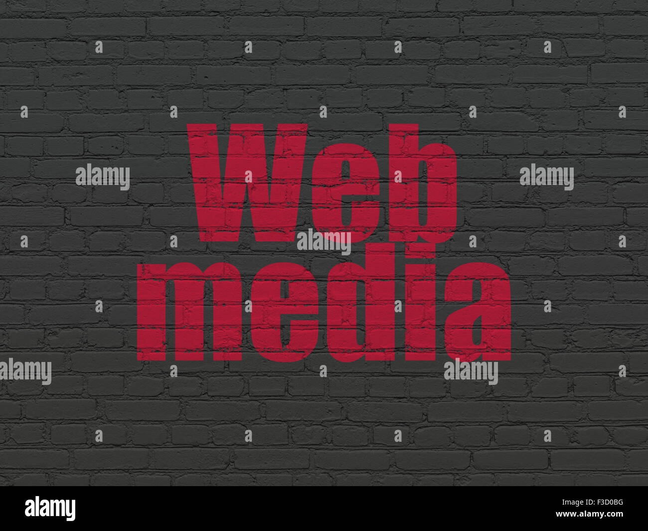 Web development concept: Painted red text Web Media on Black Brick wall background Stock Photo ...