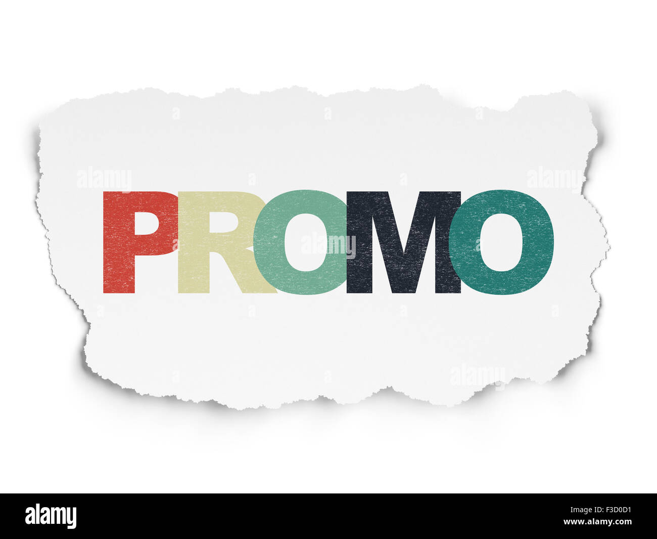 Marketing concept: Painted multicolor text Promo on Torn Paper ...