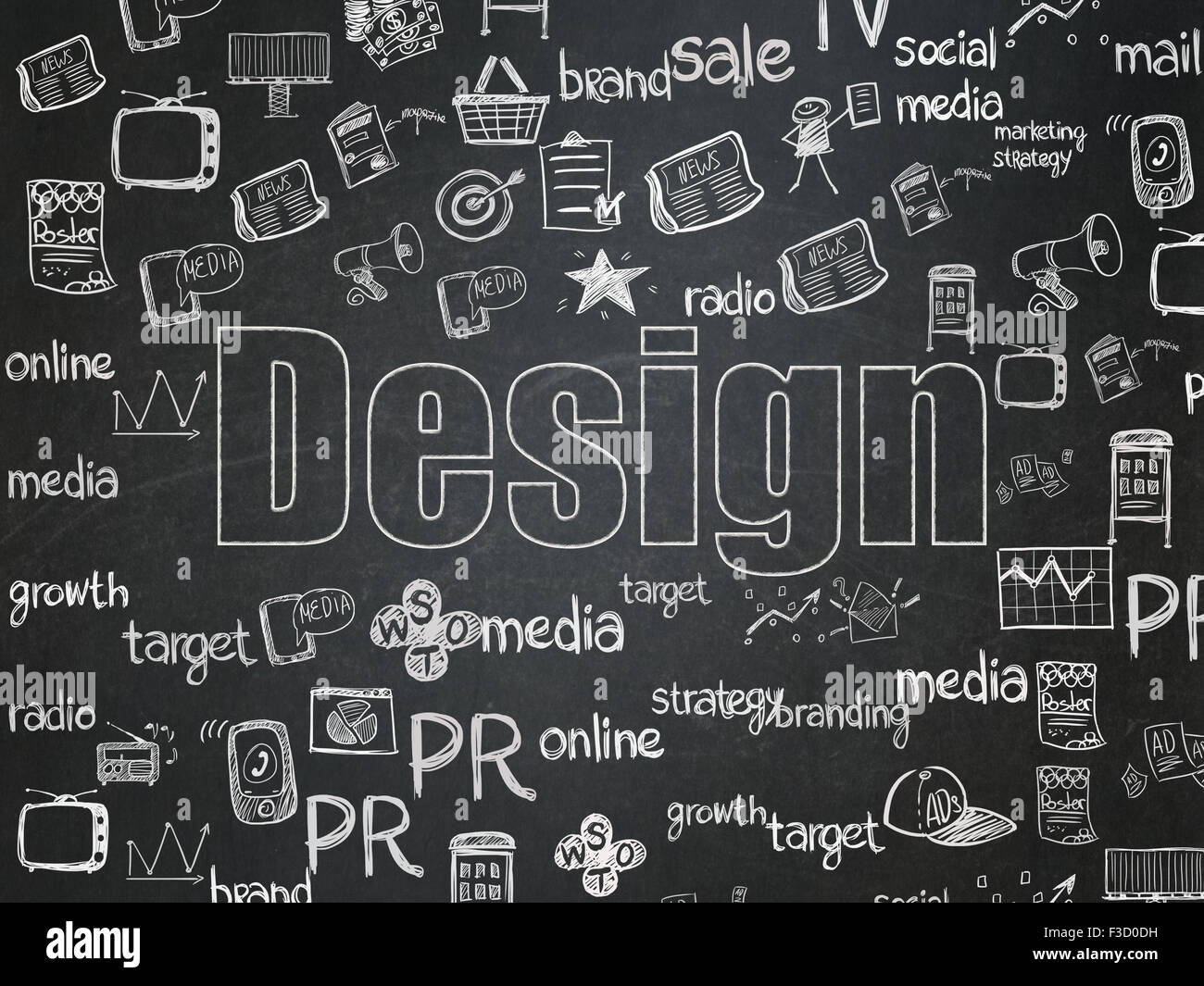 Marketing concept: Chalk White text Design on School Board background ...