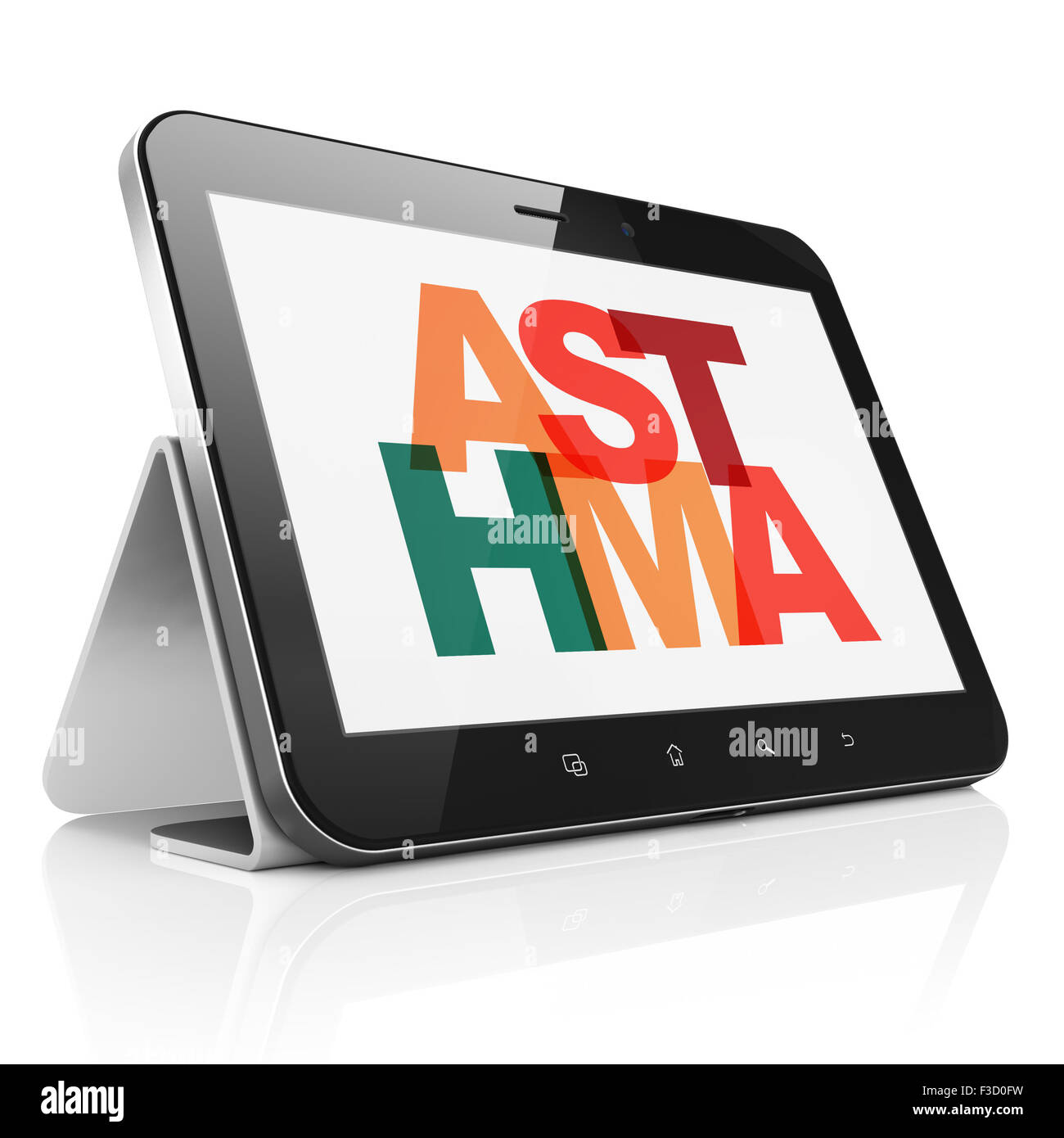 Healthcare concept: Tablet Computer with Painted multicolor text Asthma ...