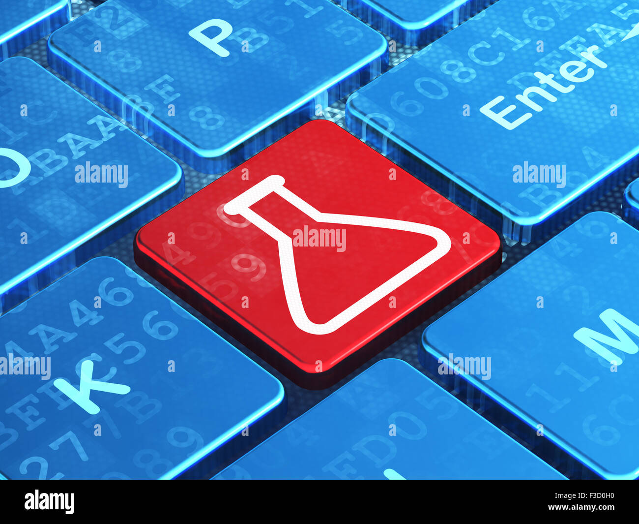 Science concept: Flask on computer keyboard background Stock Photo - Alamy