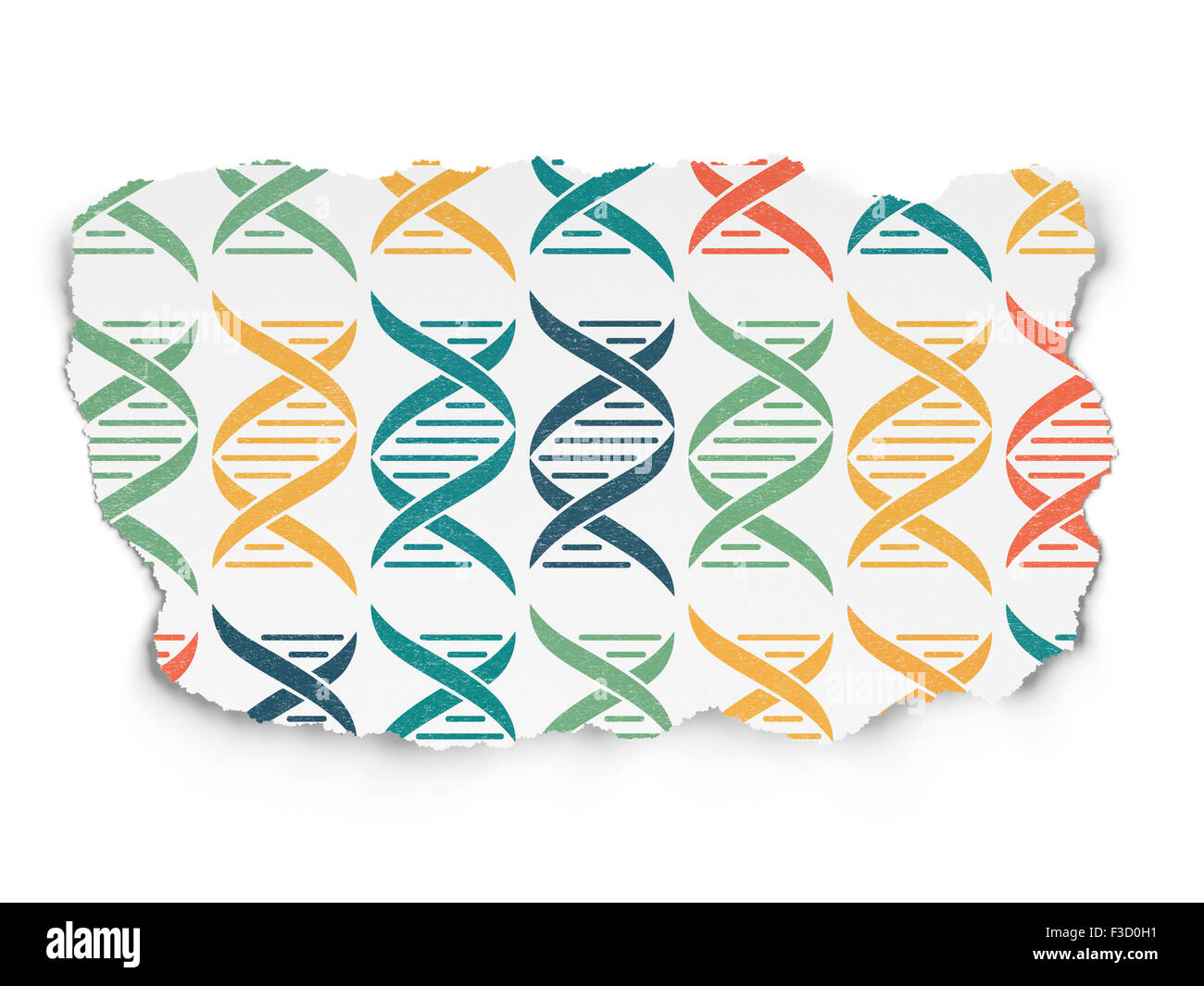 Science concept: DNA icons on Torn Paper background Stock Photo - Alamy