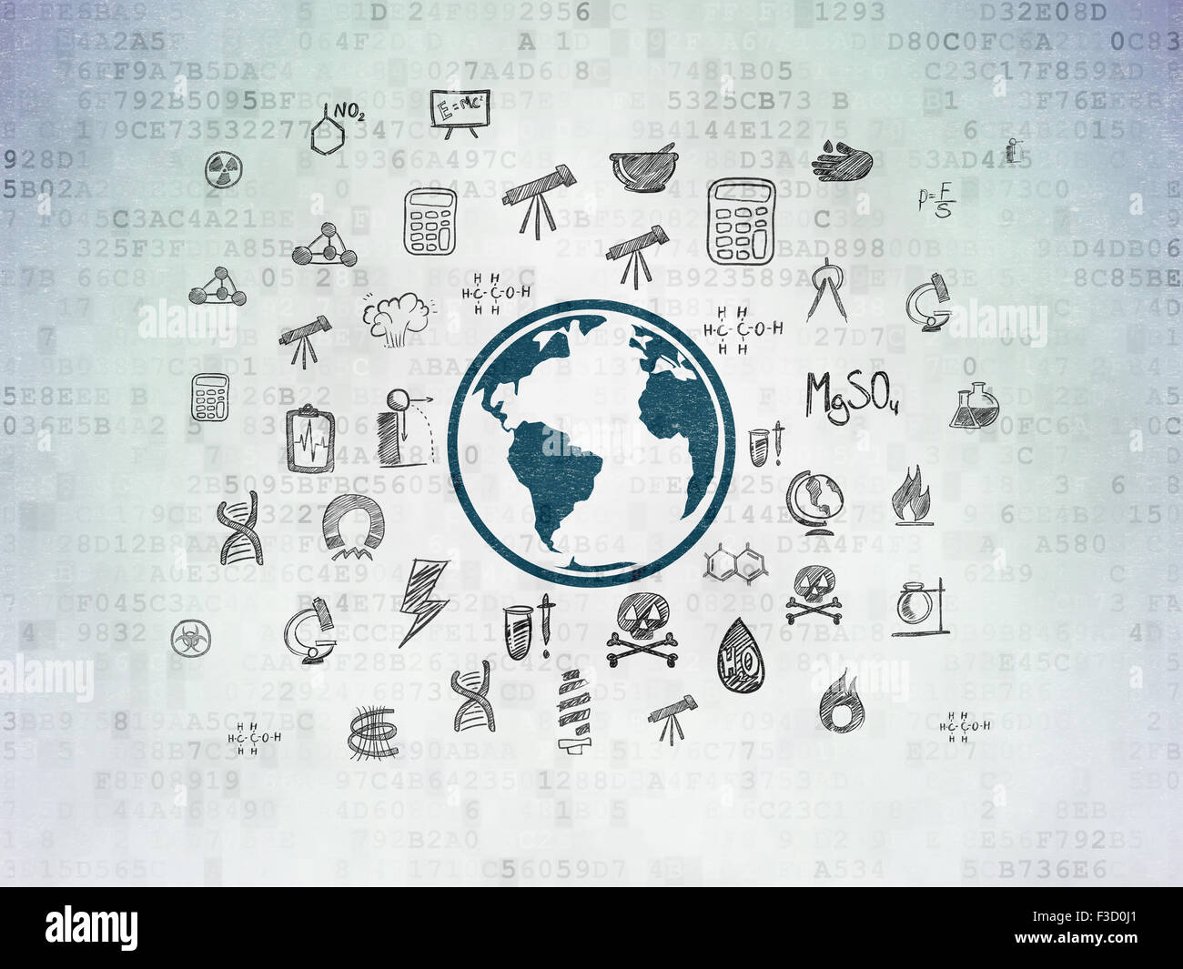 Science concept: Globe on Digital Paper background Stock Photo - Alamy