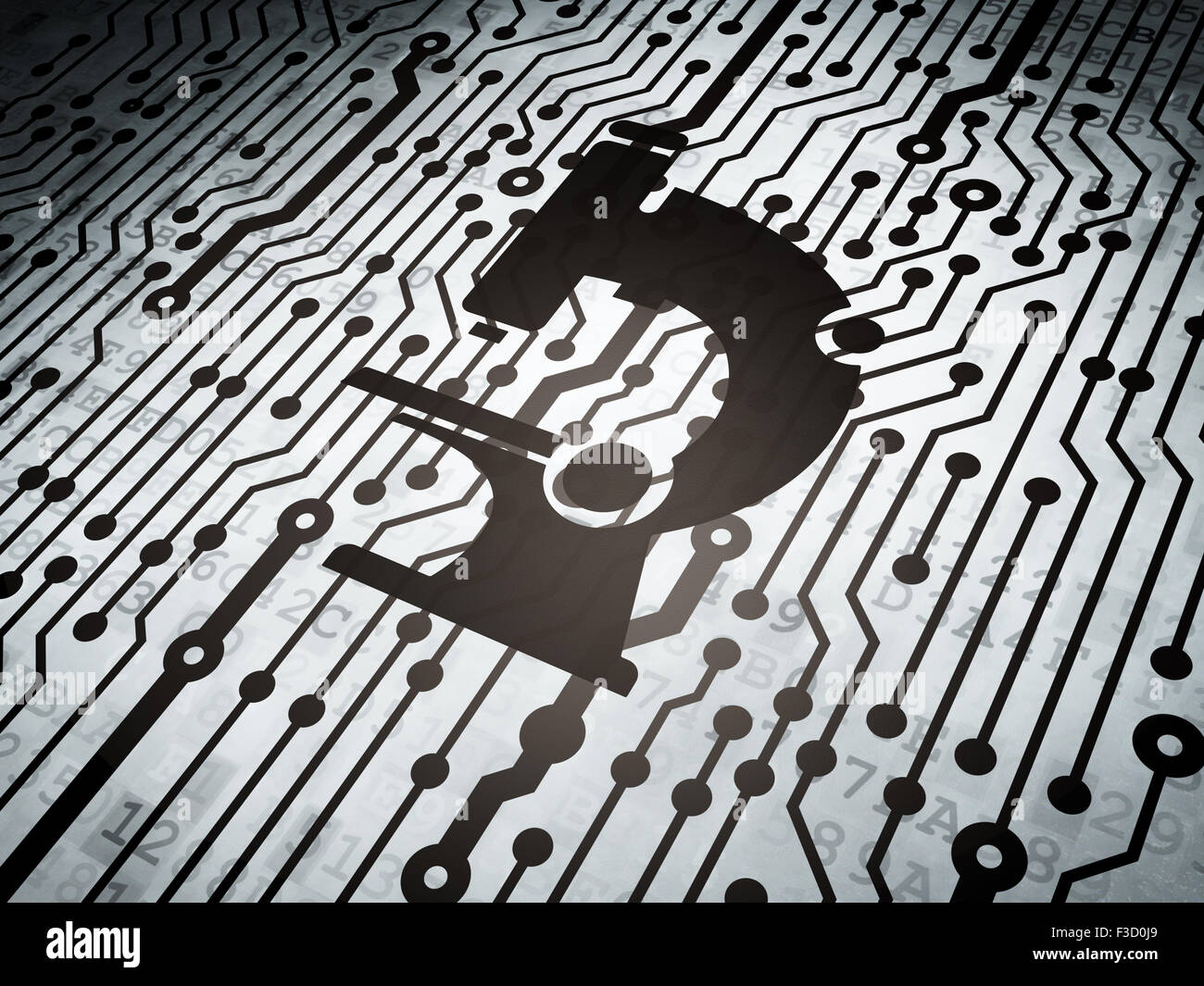 Science concept: circuit board with Microscope Stock Photo - Alamy