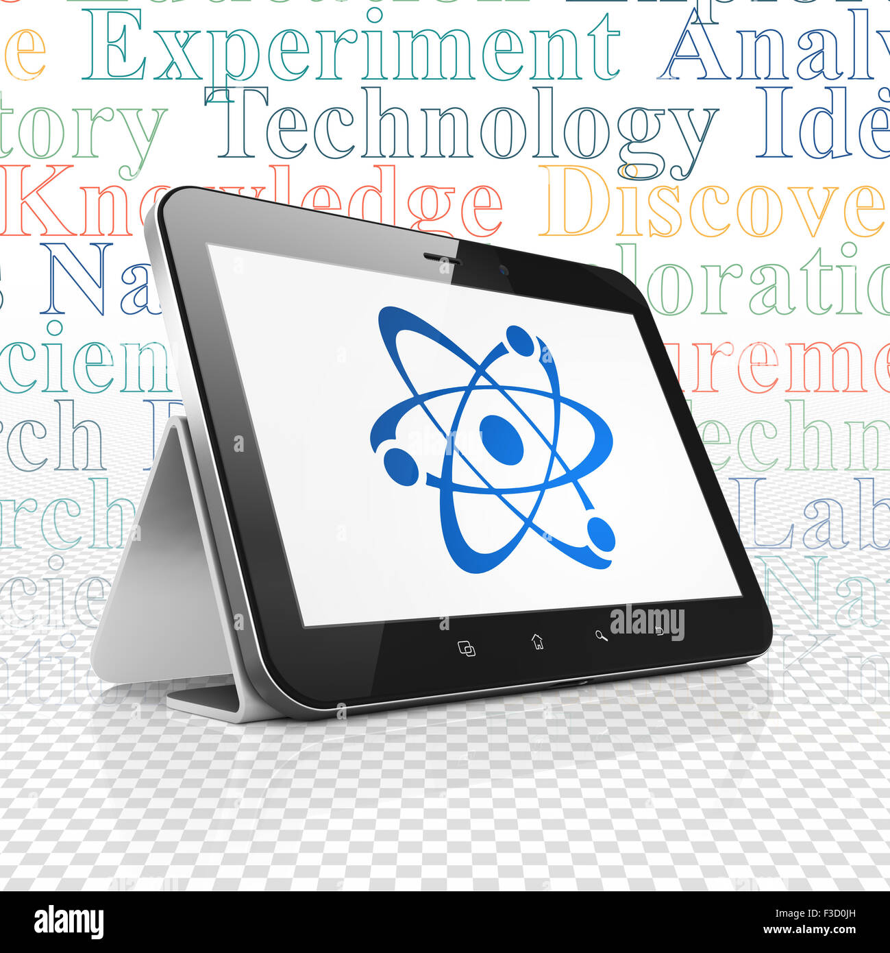 Science concept: Tablet Computer with Molecule on display Stock Photo ...