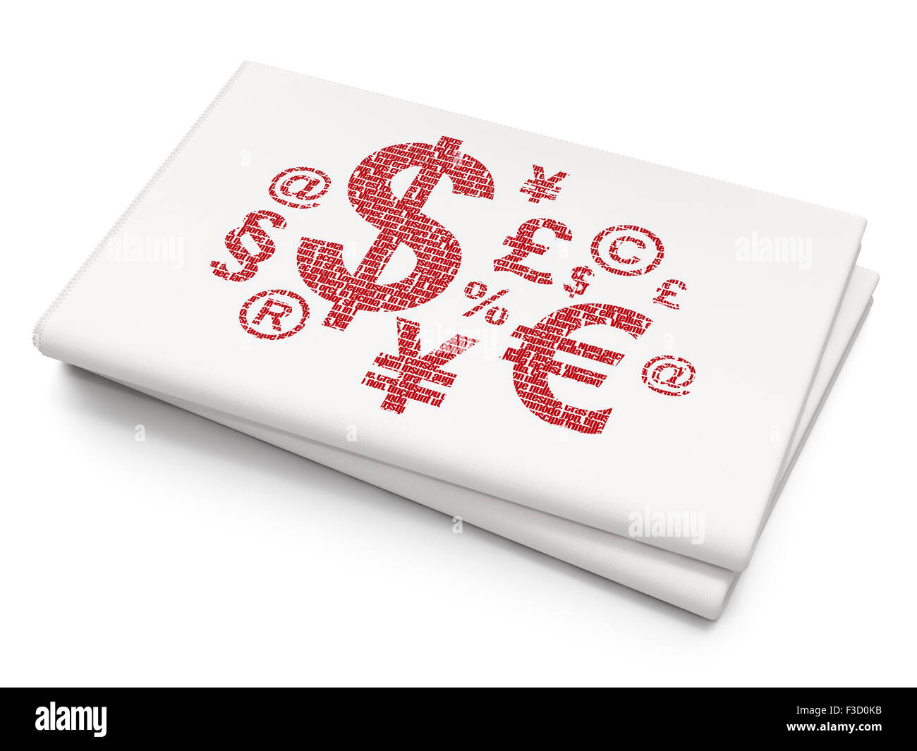 News concept: Pixelated red Finance Symbol icon on Blank Newspaper ...