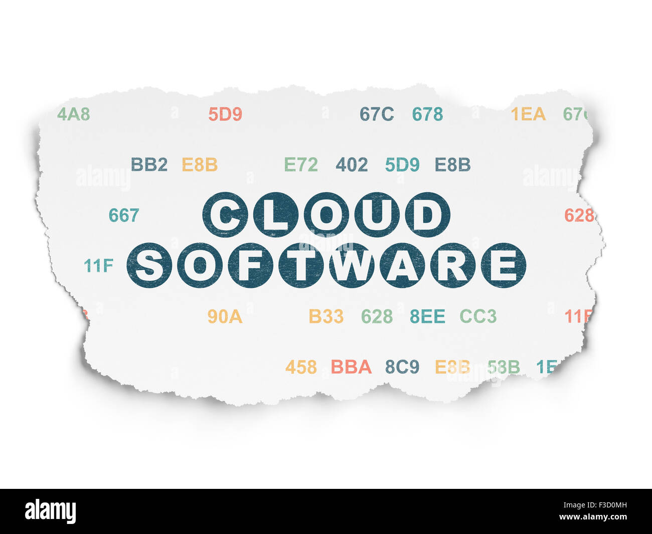 Cloud technology concept: Painted blue text Cloud Software on Torn ...