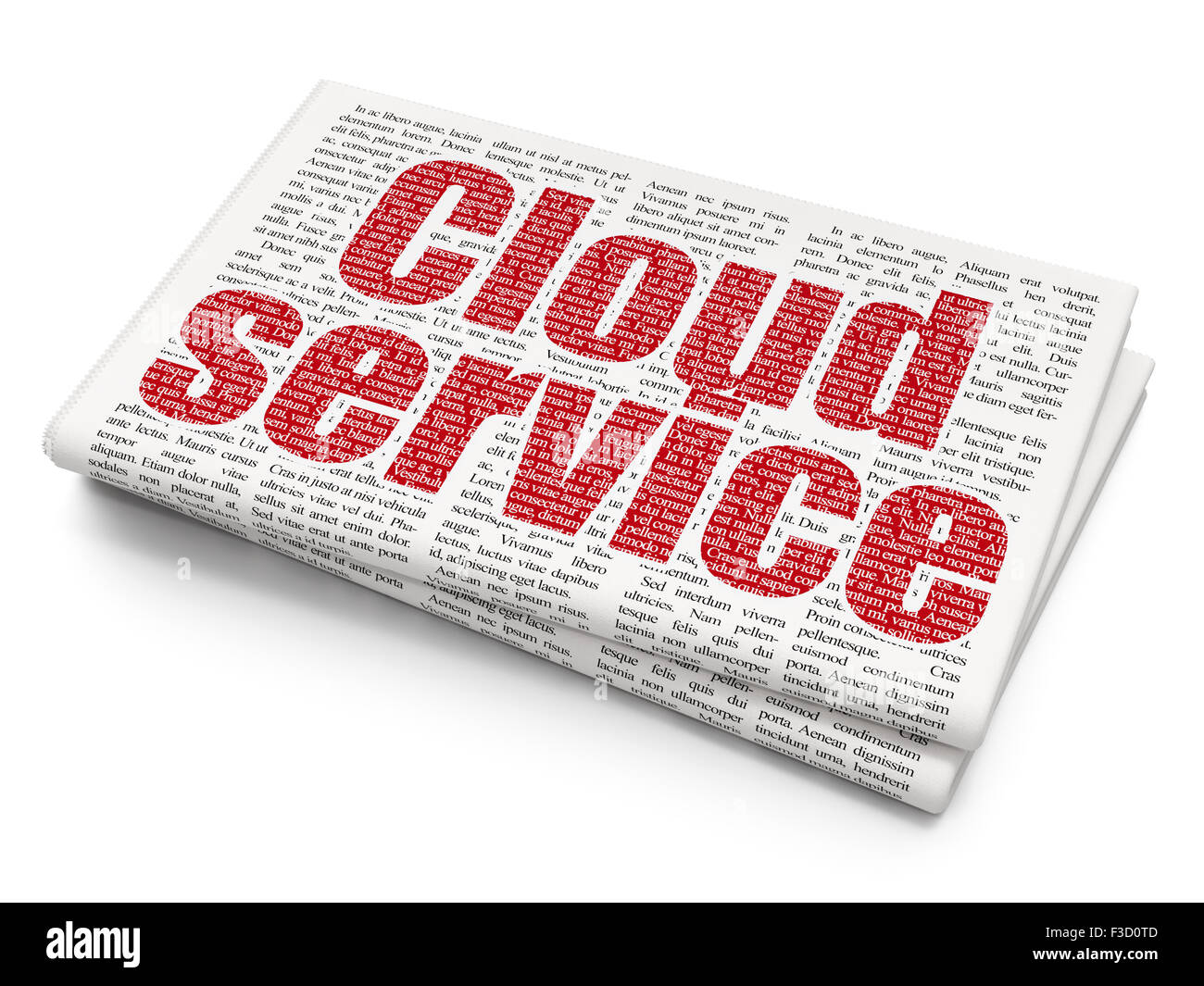 Cloud technology concept: Pixelated red text Cloud Service on Newspaper ...