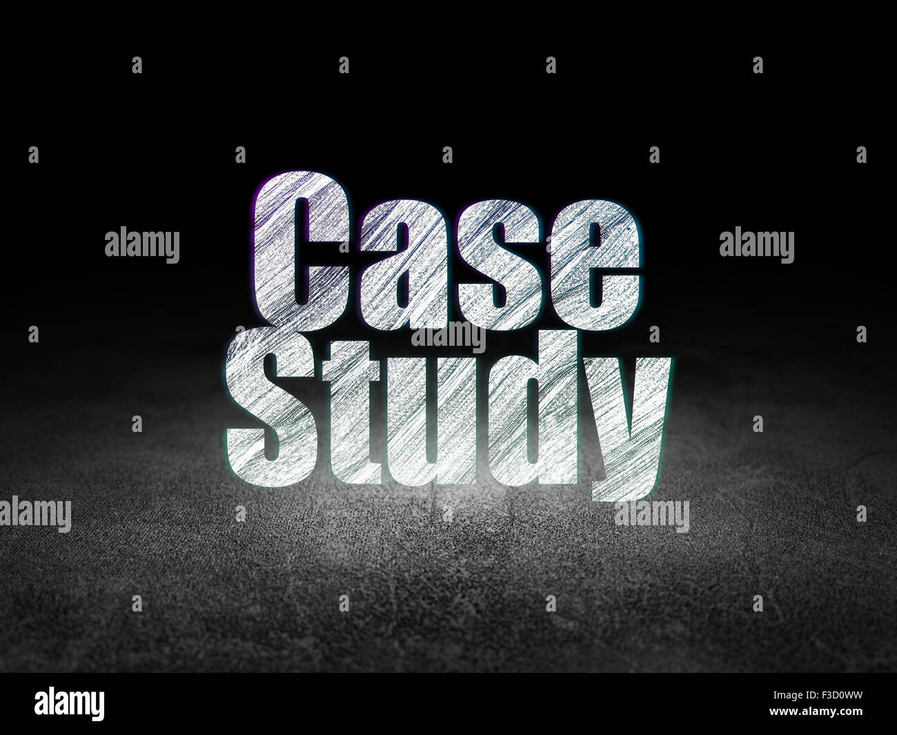Education concept: Glowing text Case Study in grunge dark room with ...