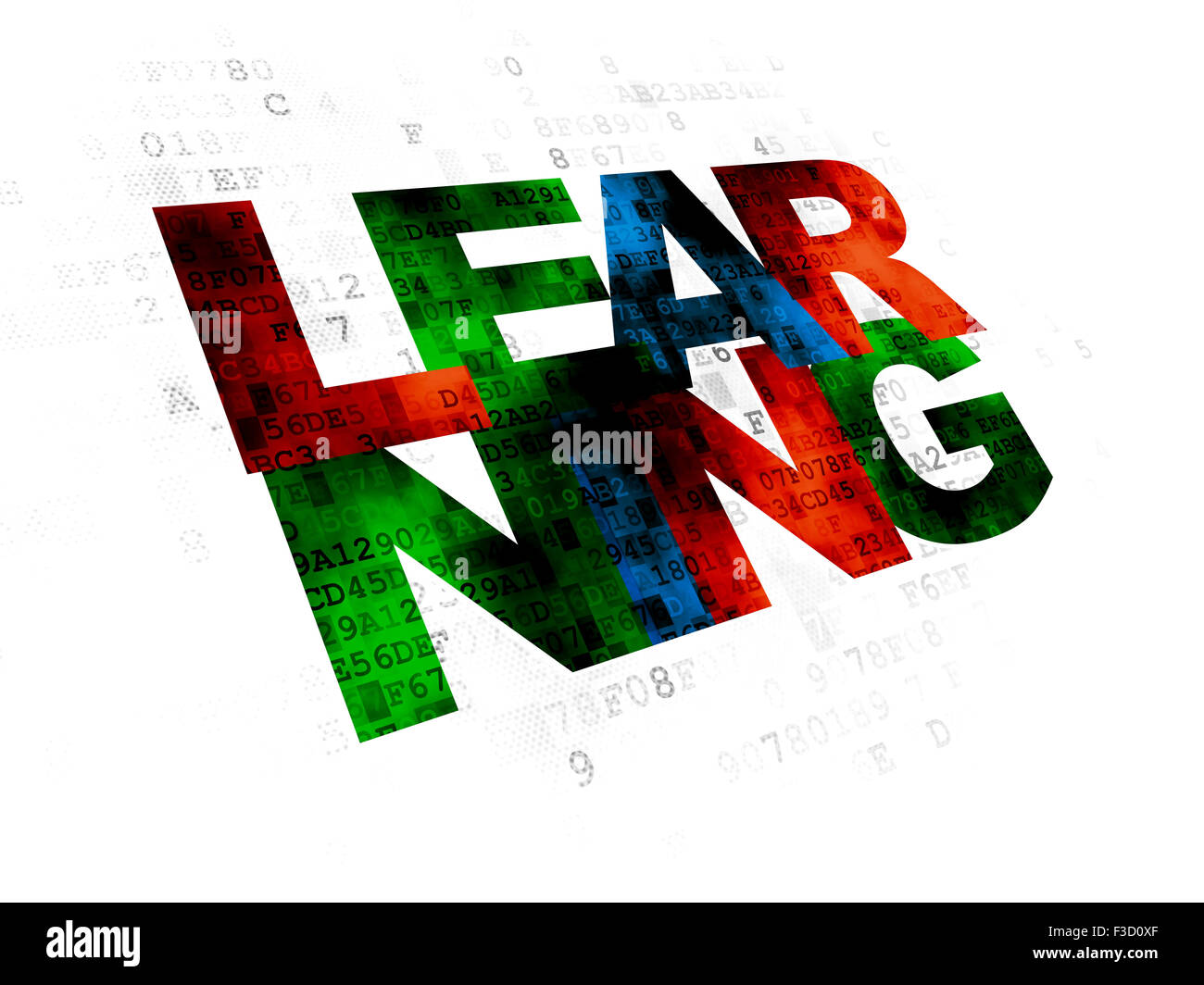 Learning concept: Pixelated multicolor text Learning on Digital ...