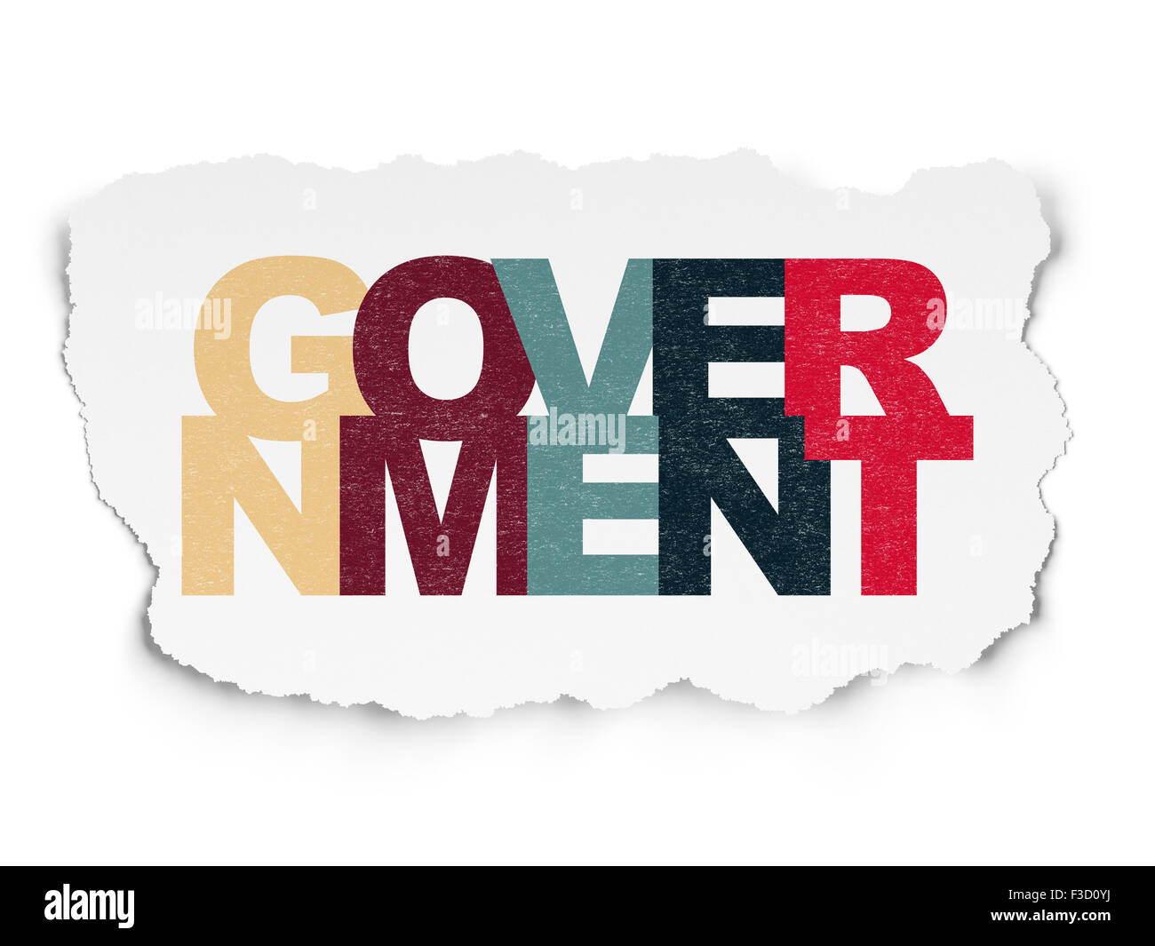 Politics concept: Painted multicolor text Government on Torn Paper ...