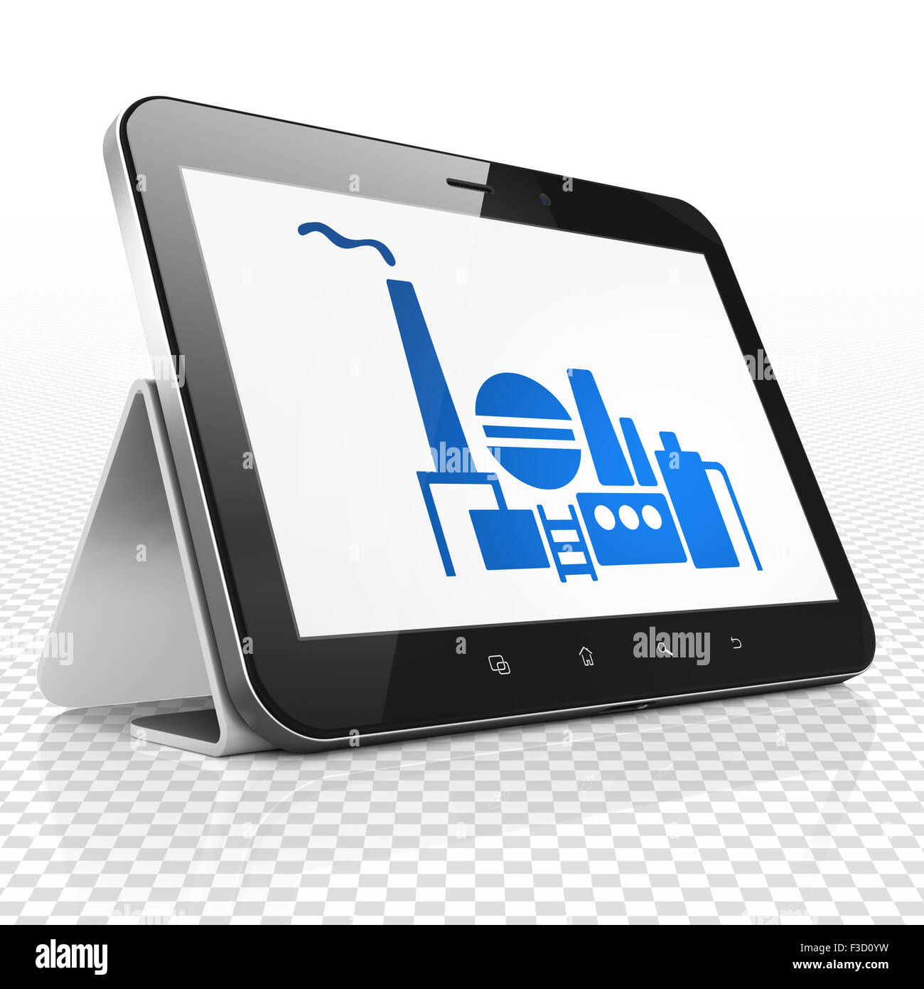 Industry concept: Tablet Computer with blue Oil And Gas Indusry icon on ...