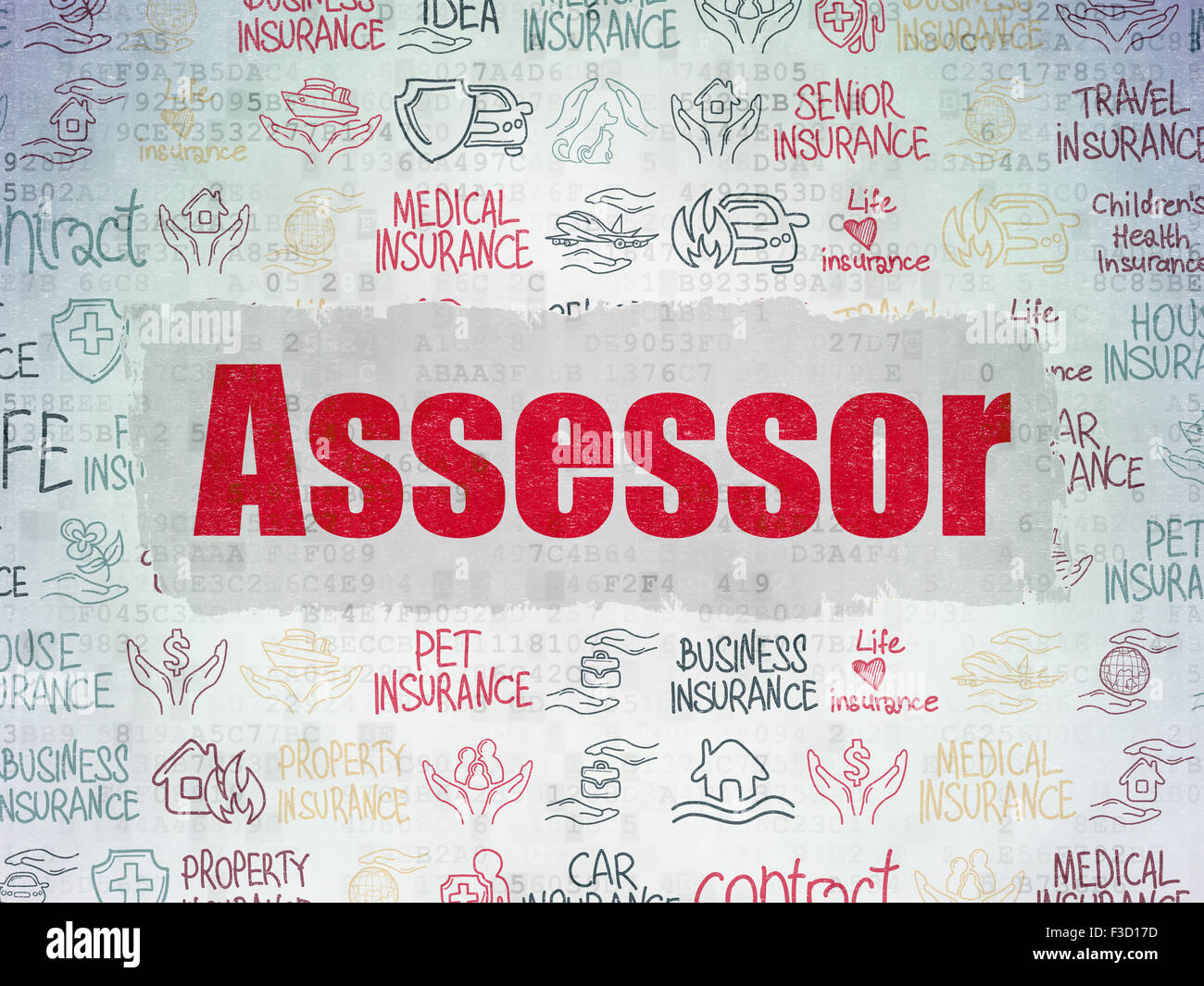 Insurance concept: Painted red text Assessor on Digital Paper ...