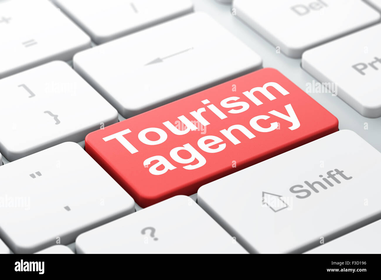Vacation concept: computer keyboard with word Tourism Agency, selected ...