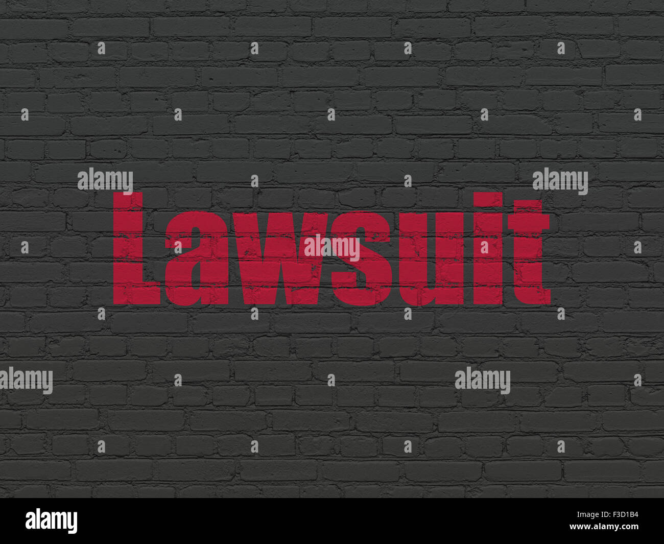 Law concept: Painted red text Lawsuit on Black Brick wall background Stock Photo - Alamy
