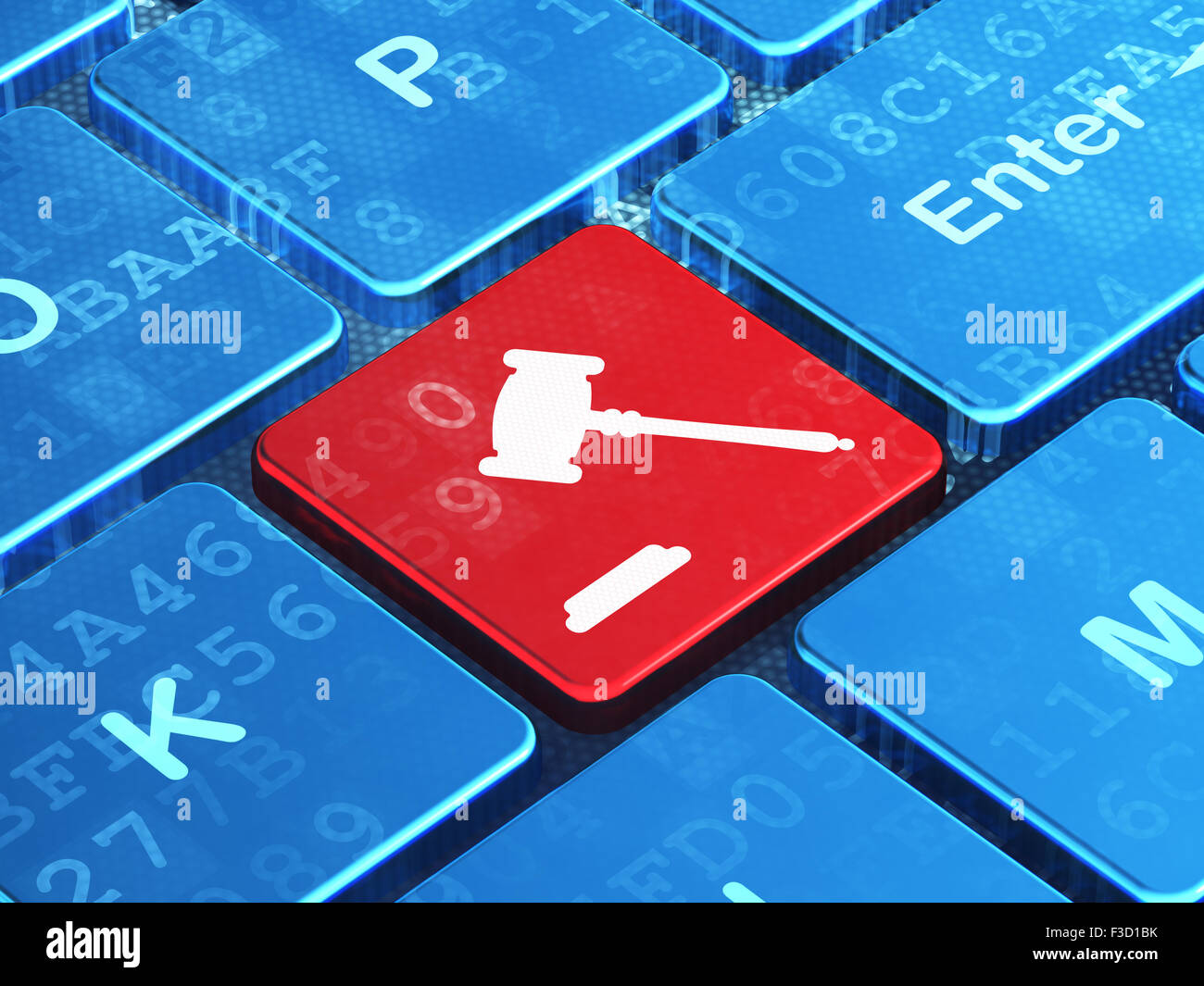 Law concept: computer keyboard with Gavel icon on enter button background, 3d render Stock Photo ...