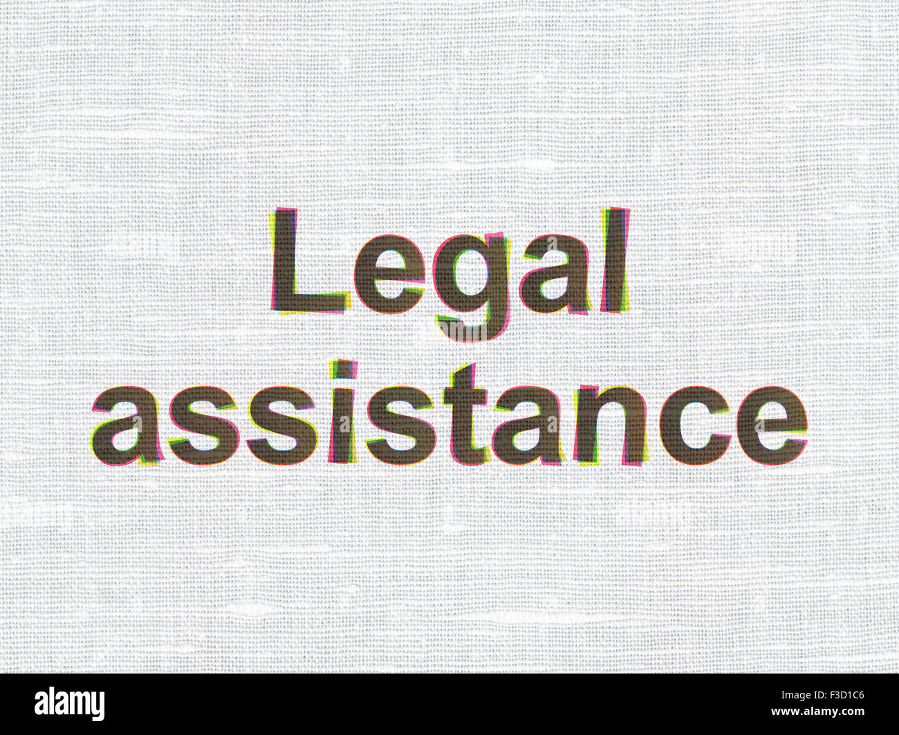 Law concept: CMYK Legal Assistance on linen fabric texture background ...
