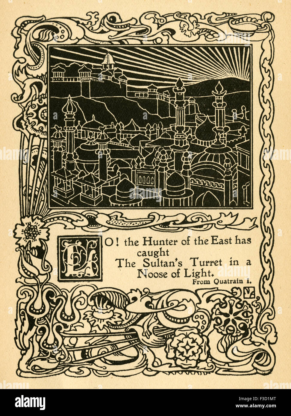 Antique 1904 illustration from The Rubaiyat of Omar Khayyam. "Lo! the Hunter of the East has ...