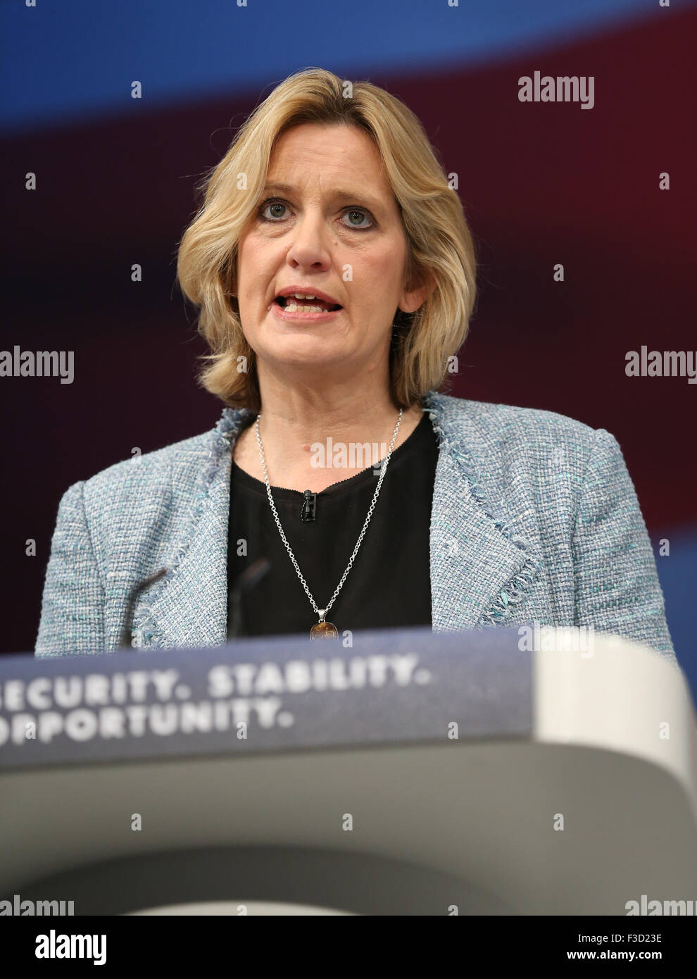 Manchester, UK. 5th October, 2015. Amber Rudd Mp Secretary Of State For ...