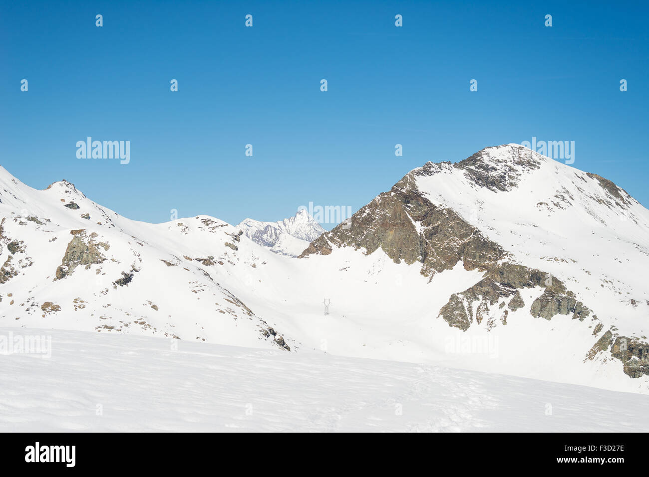 Stunning view of high mountain peaks in the italian alpine arc, in a ...