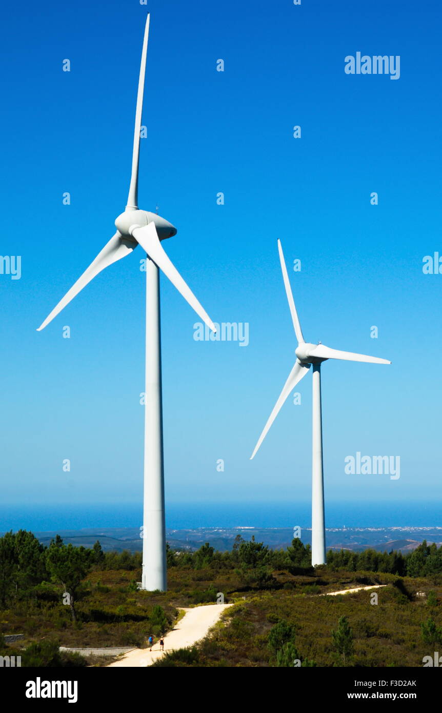 Windmill complex in the side of a mountain road Stock Photo - Alamy