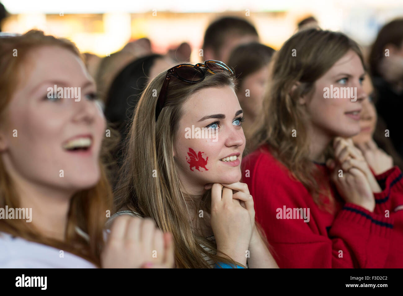 Wales rugby fans support Wales as they watch the Rugby World Cup 2015 ...