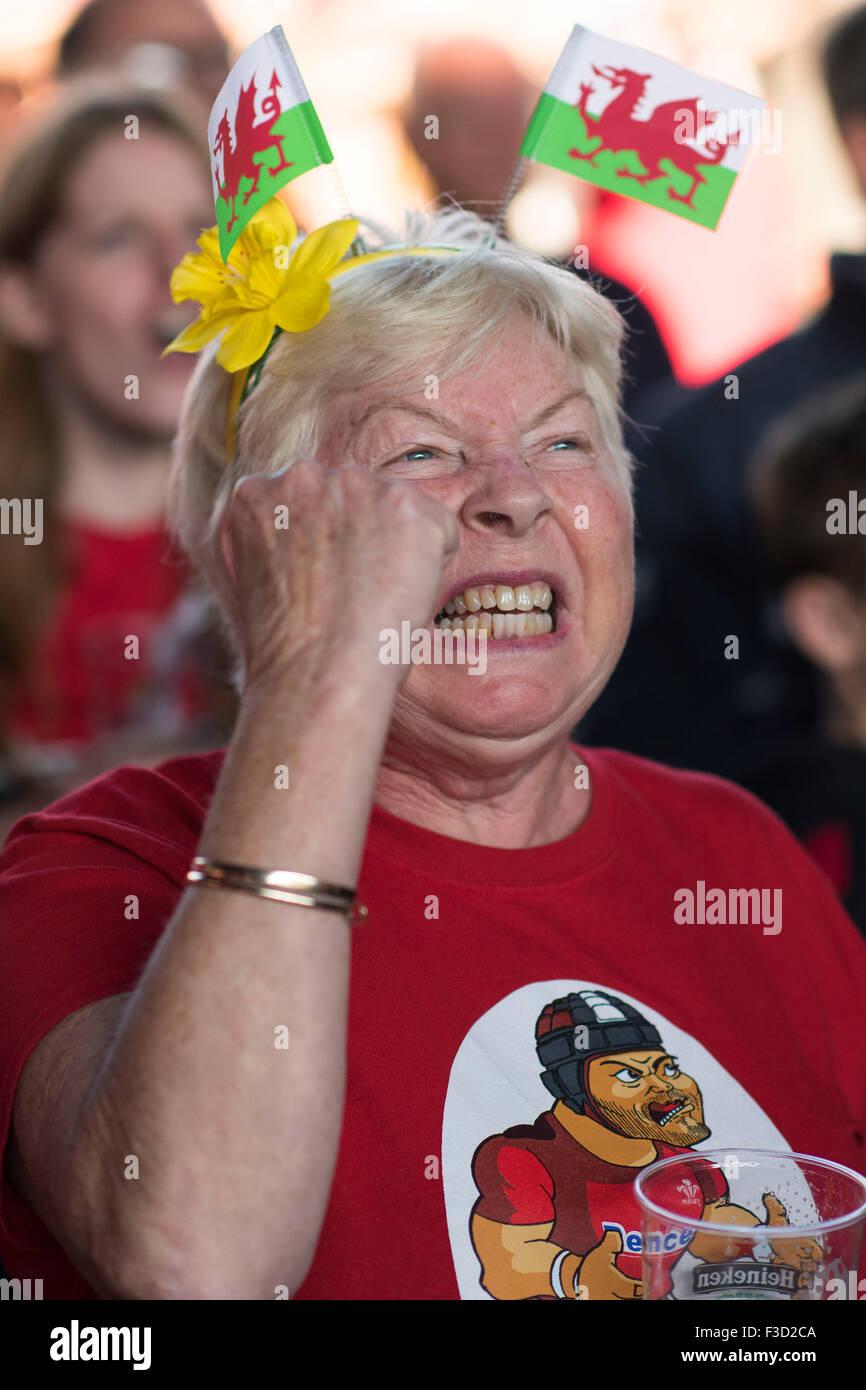 Wales rugby fans support Wales as they watch the Rugby World Cup 2015 ...